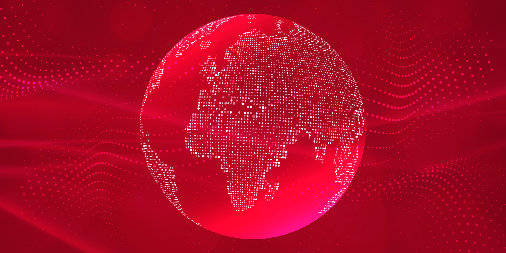 Digital Technology Futuristic Internet Network Connection Red Background Abstract Cloud Cyber