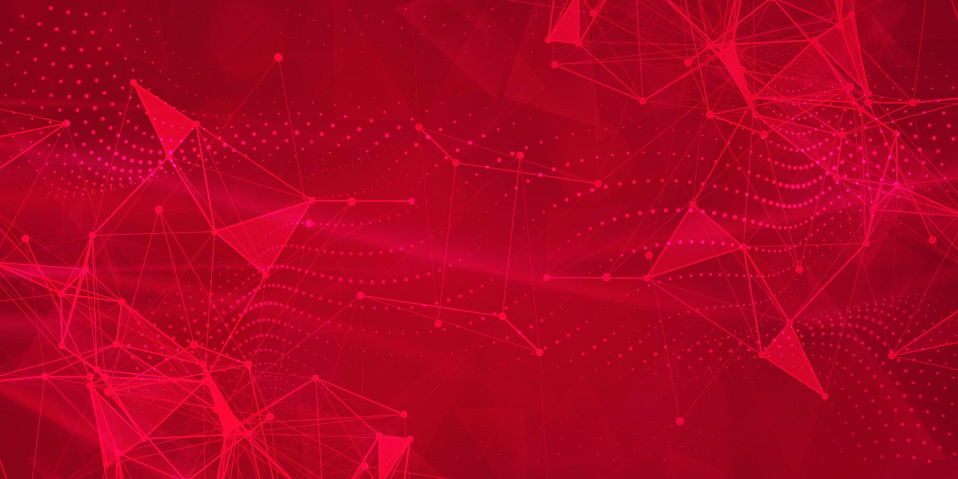 Digital Technology Futuristic Internet Network Connection Red Background Abstract Cloud Cyber
