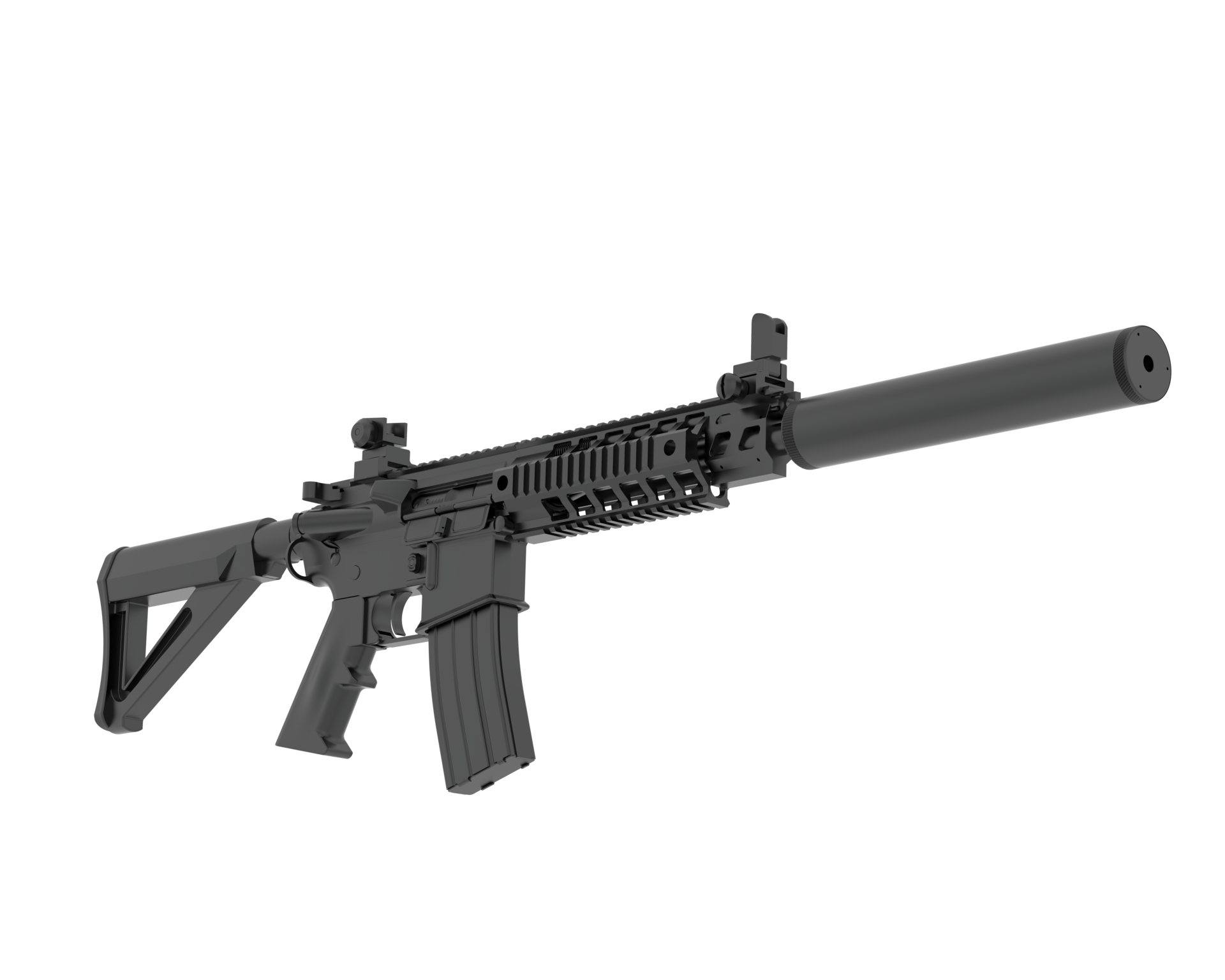Machine Gun Isolated On Background 3d Rendering Illustration 37369691 Png