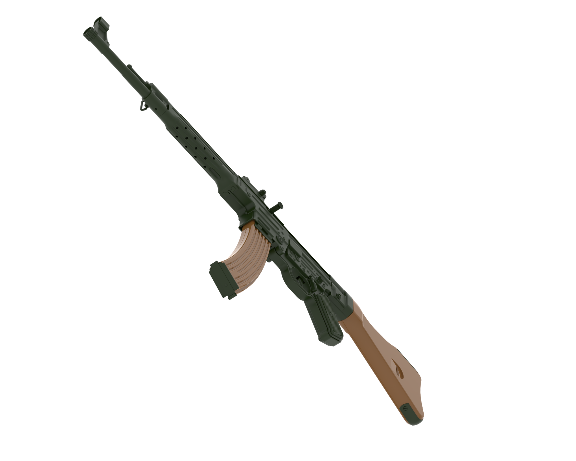 Machine Gun Isolated On Background 3d Rendering Illustration 37369698 Png
