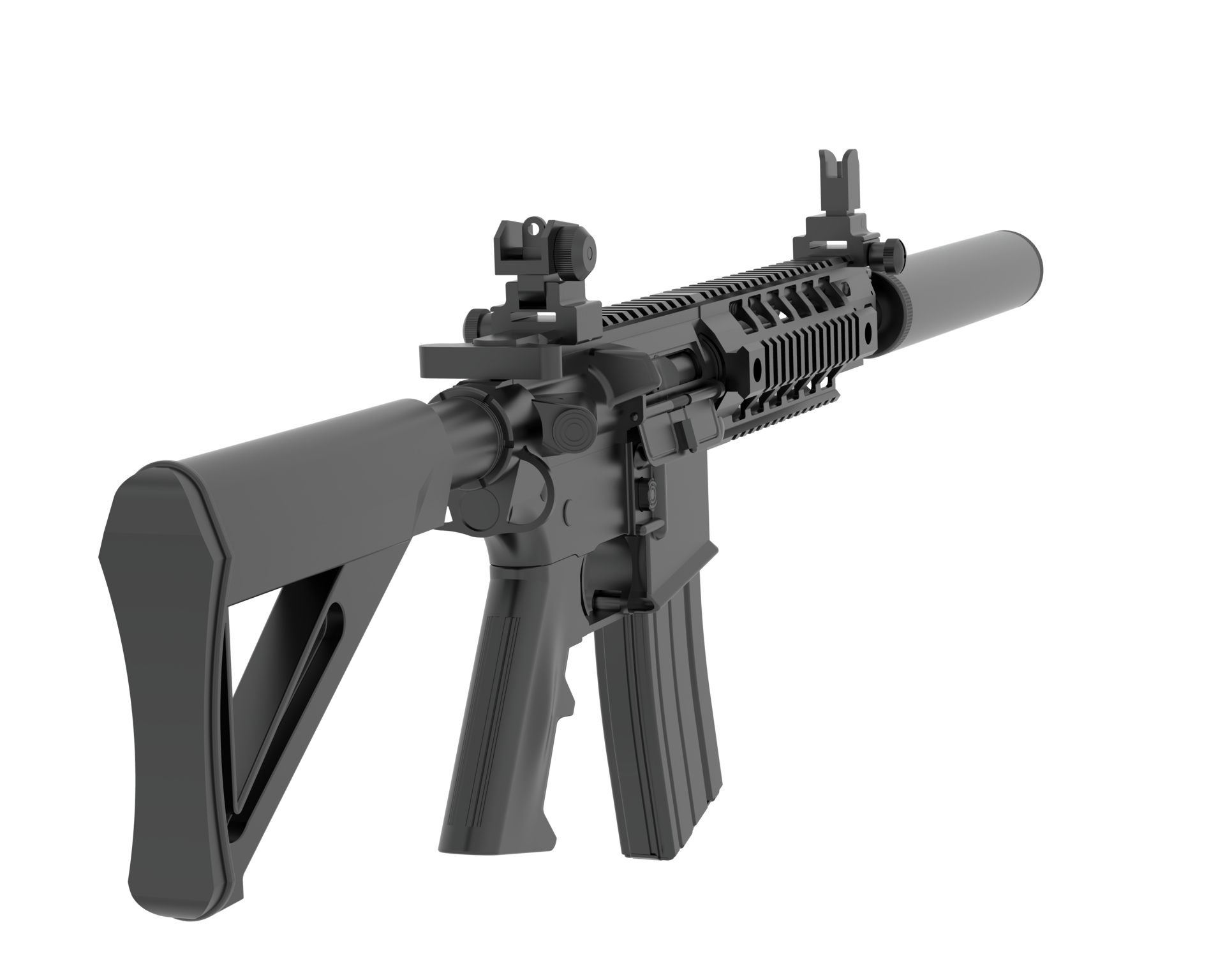 Machine Gun Isolated On Background 3d Rendering Illustration 37369735 Png