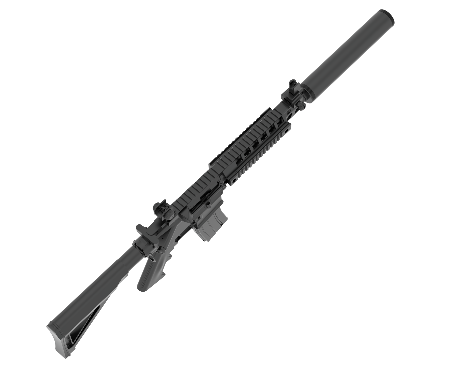 Machine Gun Isolated On Background 3d Rendering Illustration 37369746 Png