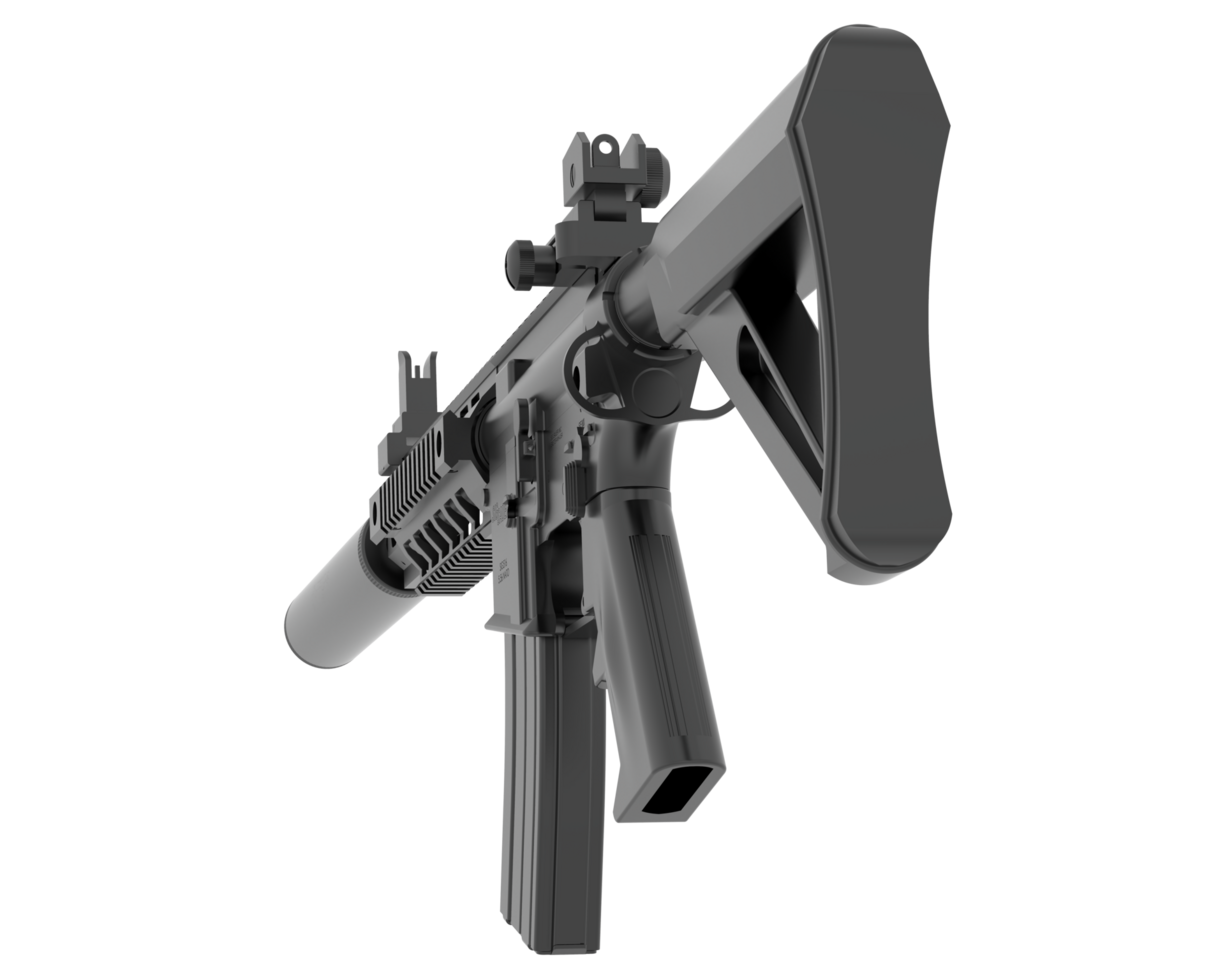 Machine Gun Isolated On Background 3d Rendering Illustration 37369750 Png