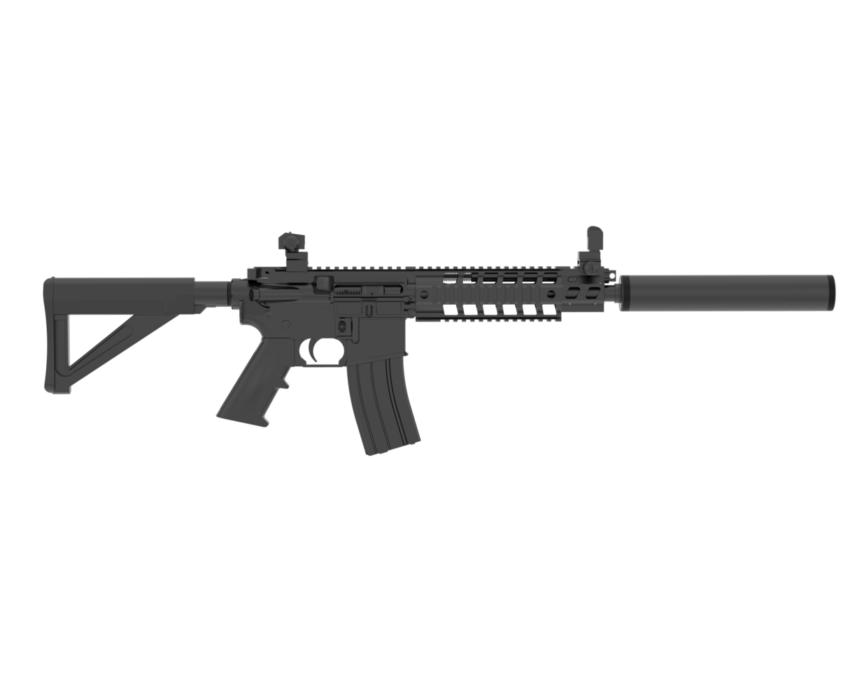Machine Gun Isolated On Background 3d Rendering Illustration 37369763 Png