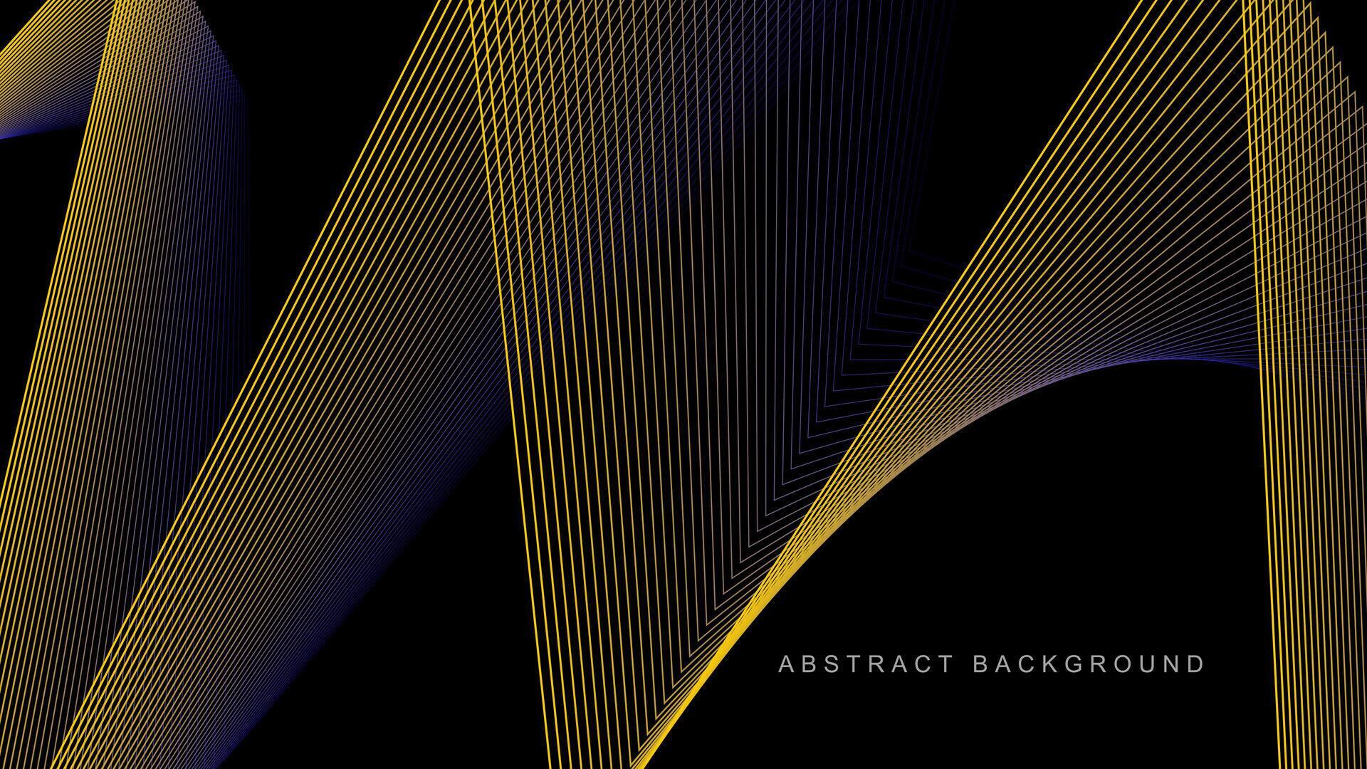 Abstract Glowing Wave Lines On Black Background Dynamic Wave Pattern