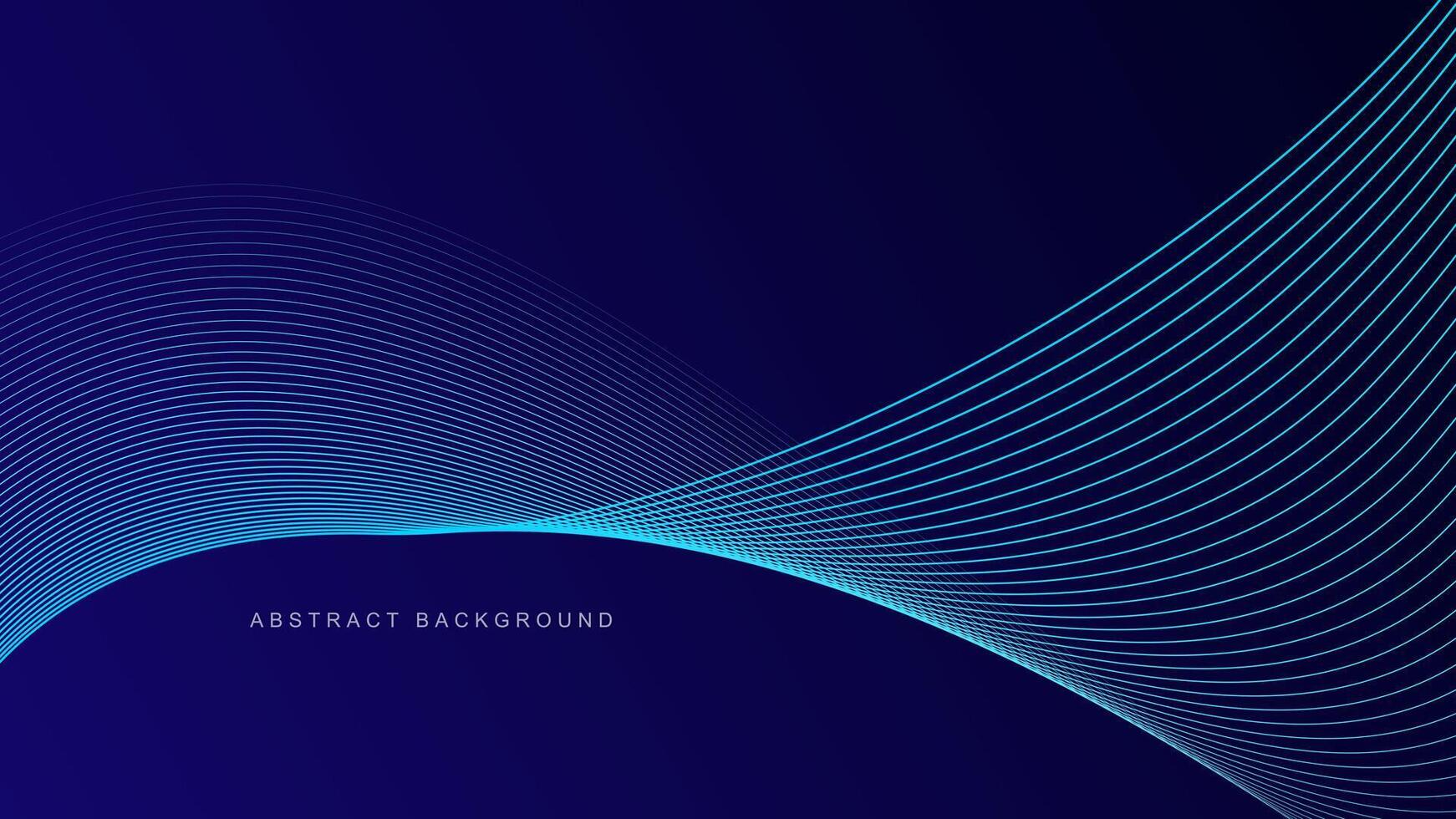 Abstract Glowing Wave Lines On Dark Blue Background Dynamic Wave Pattern Modern Flowing Wavy