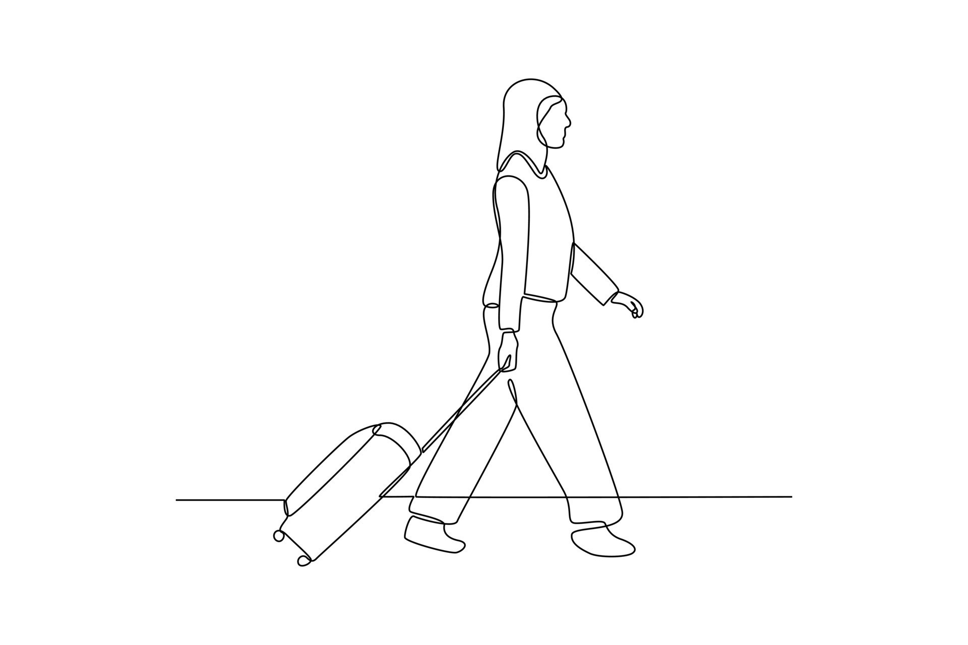One continuous line drawing of Journey or trip concept. Doodle vector ...