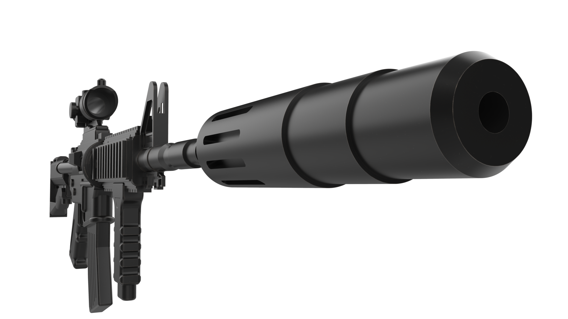Machine Gun Isolated On Background 3d Rendering Illustration 37375247 Png