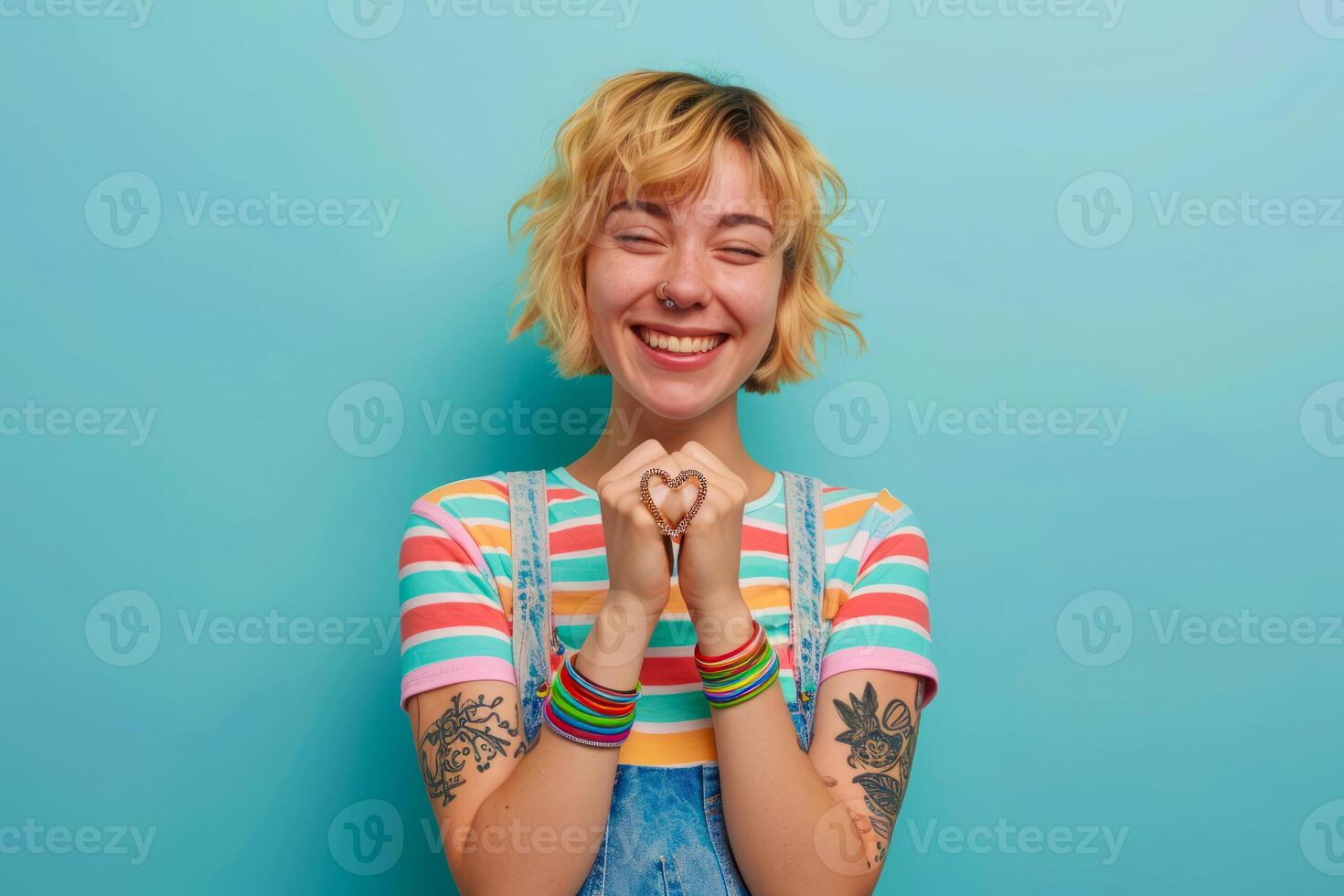 AI generated LGBTQ parade and LGBTQ2S diverse young gay people fighting ...