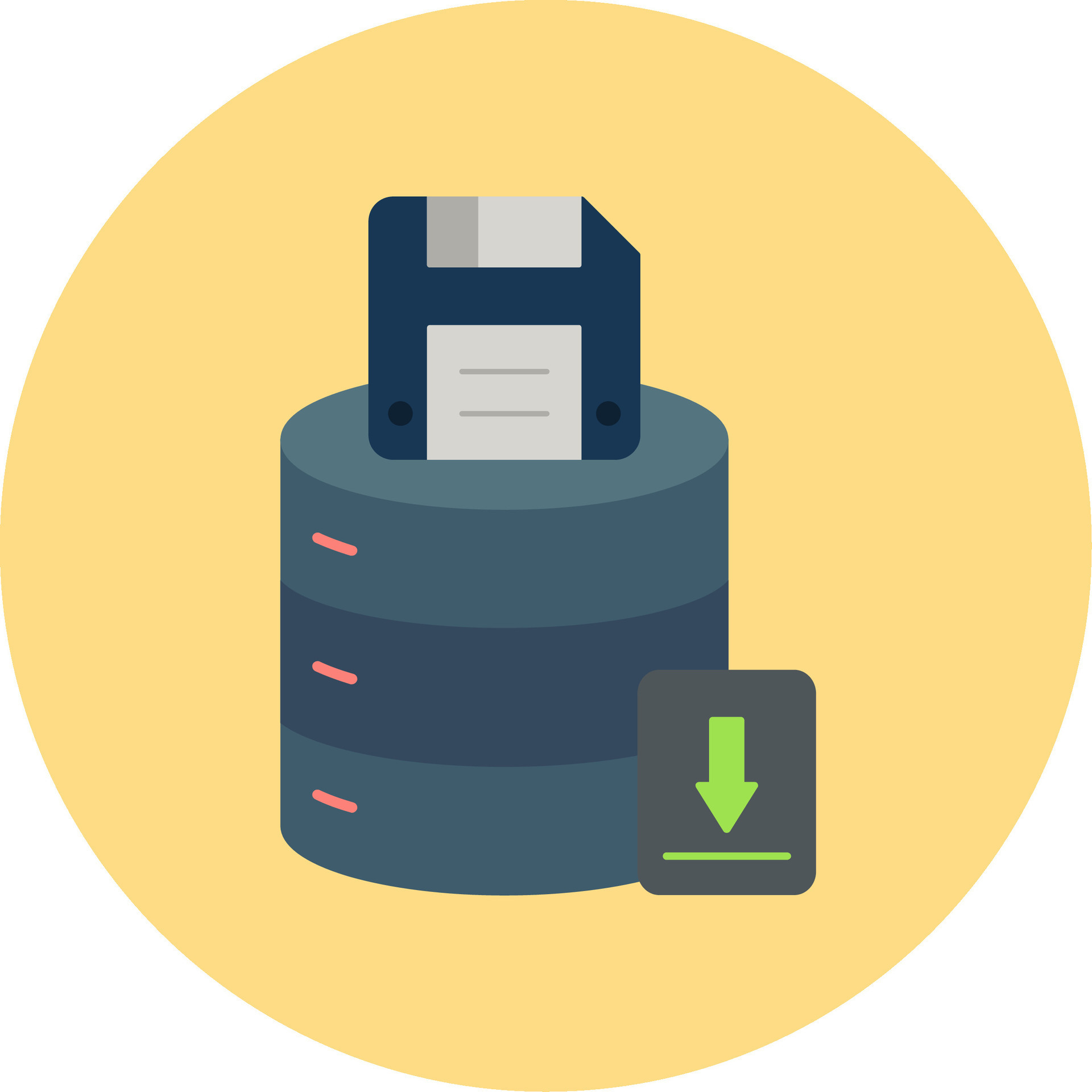 Save Data Flat Circle Icon 37438885 Vector Art at Vecteezy