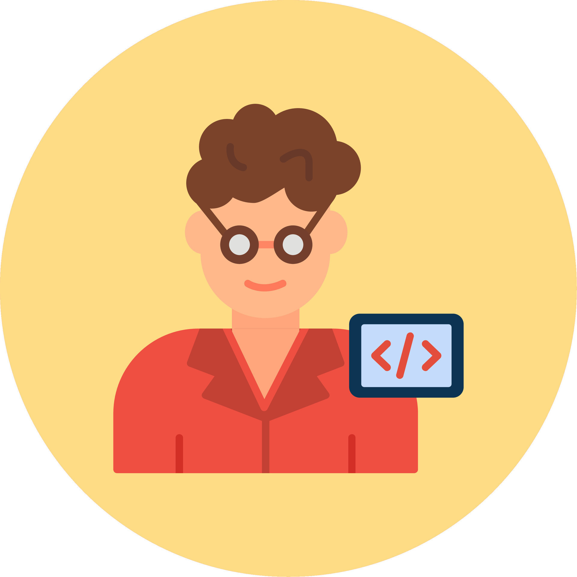 Programmer Flat Circle Icon 37441961 Vector Art at Vecteezy