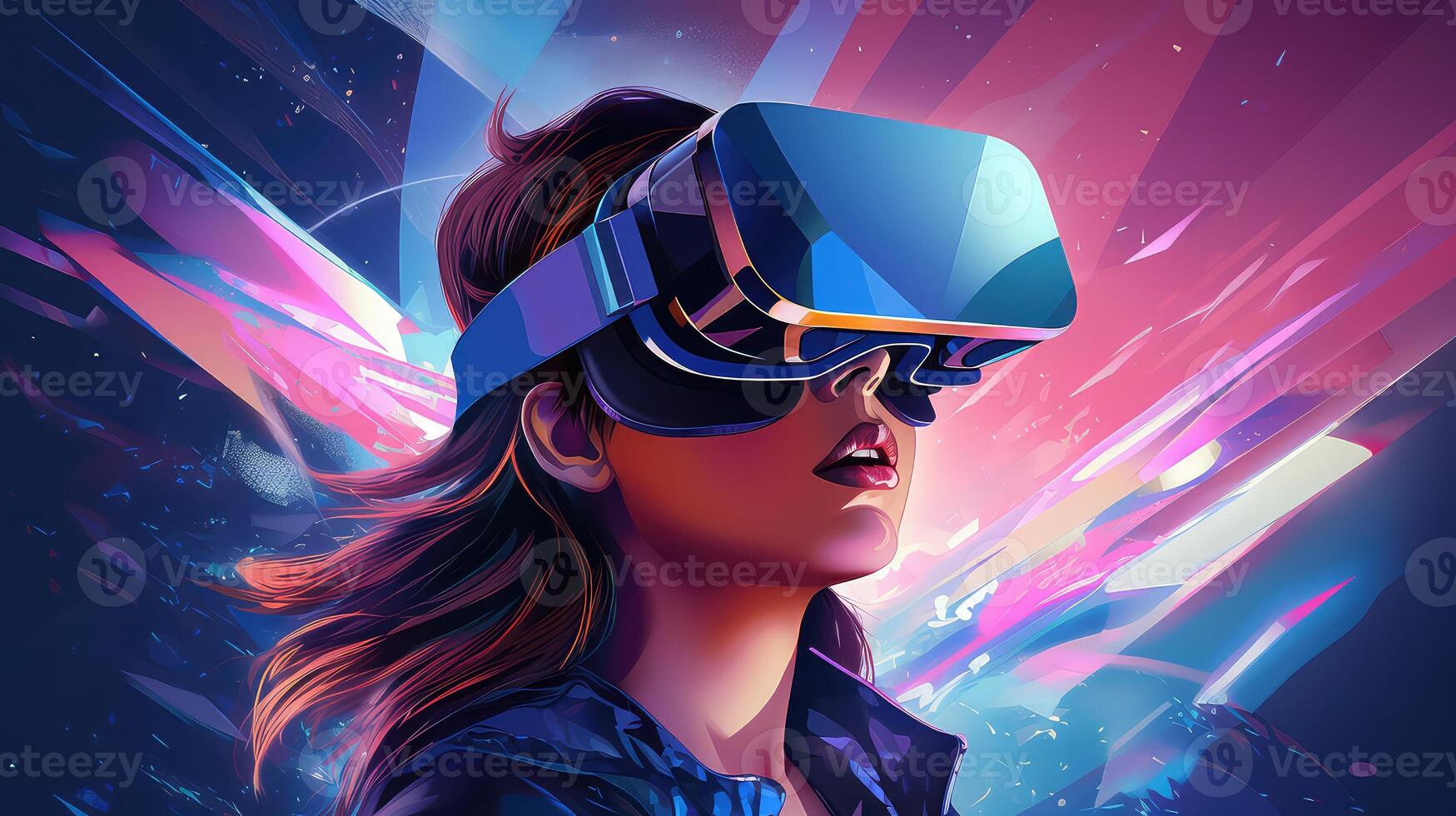 Firecore Realities Magenta Azure Virtual Vistas AI generated 37446575 Stock Photo at Vecteezy