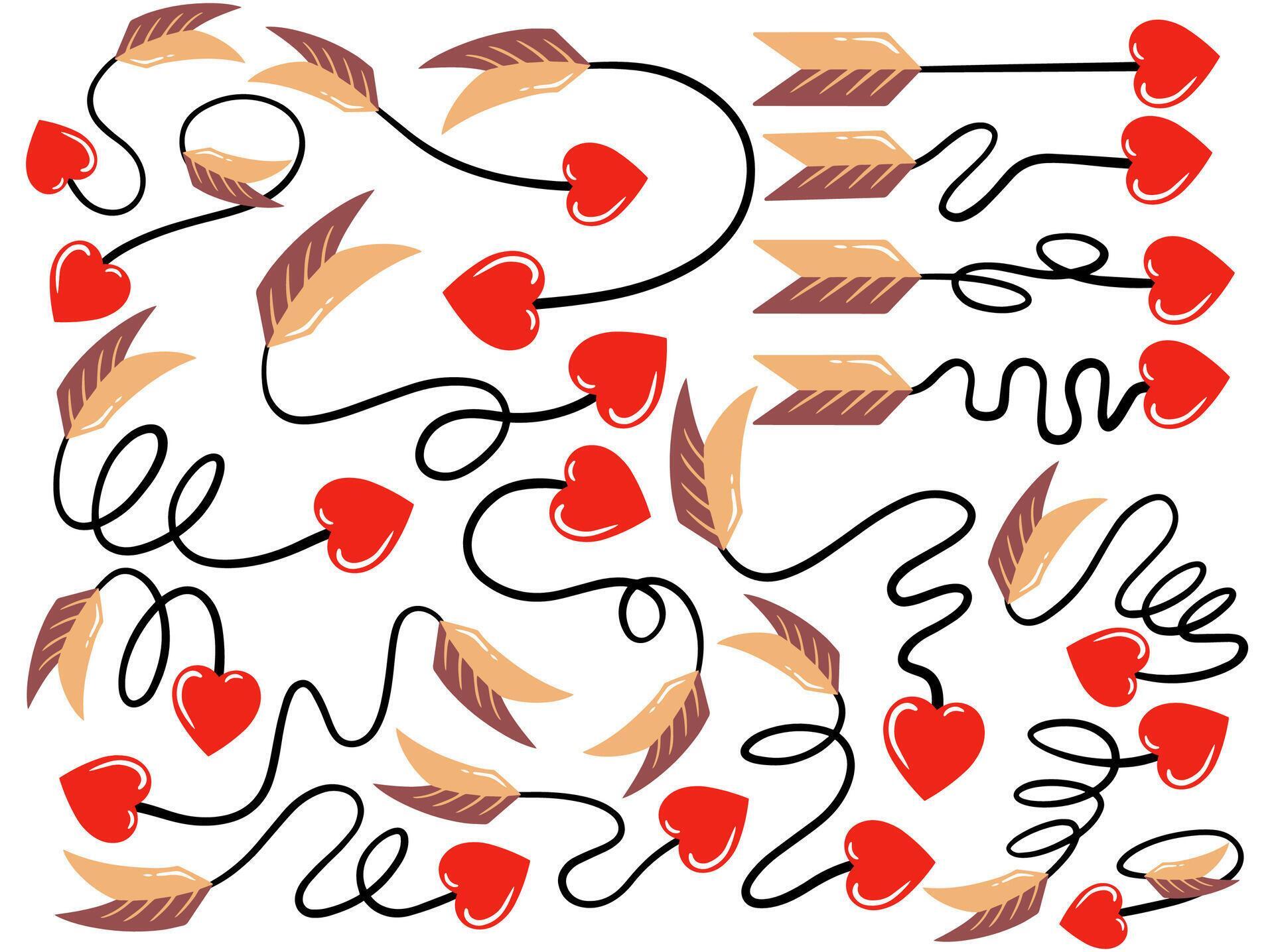 Valentine Day Heart Arrow Illustration 37457300 Vector Art at Vecteezy