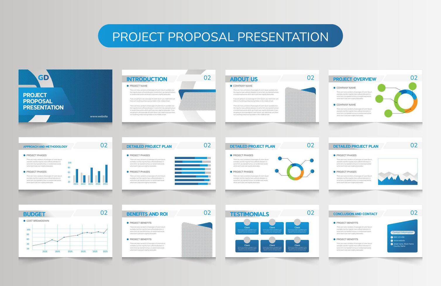 Project proposal Presentation or business proposal template, Vector ...