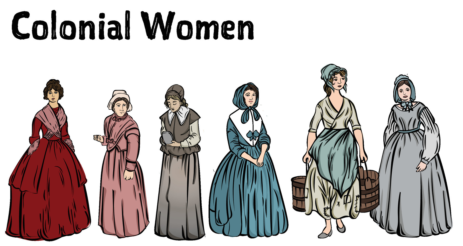 Colonial Women Sketch Line Art 37468289 Vector Art at Vecteezy