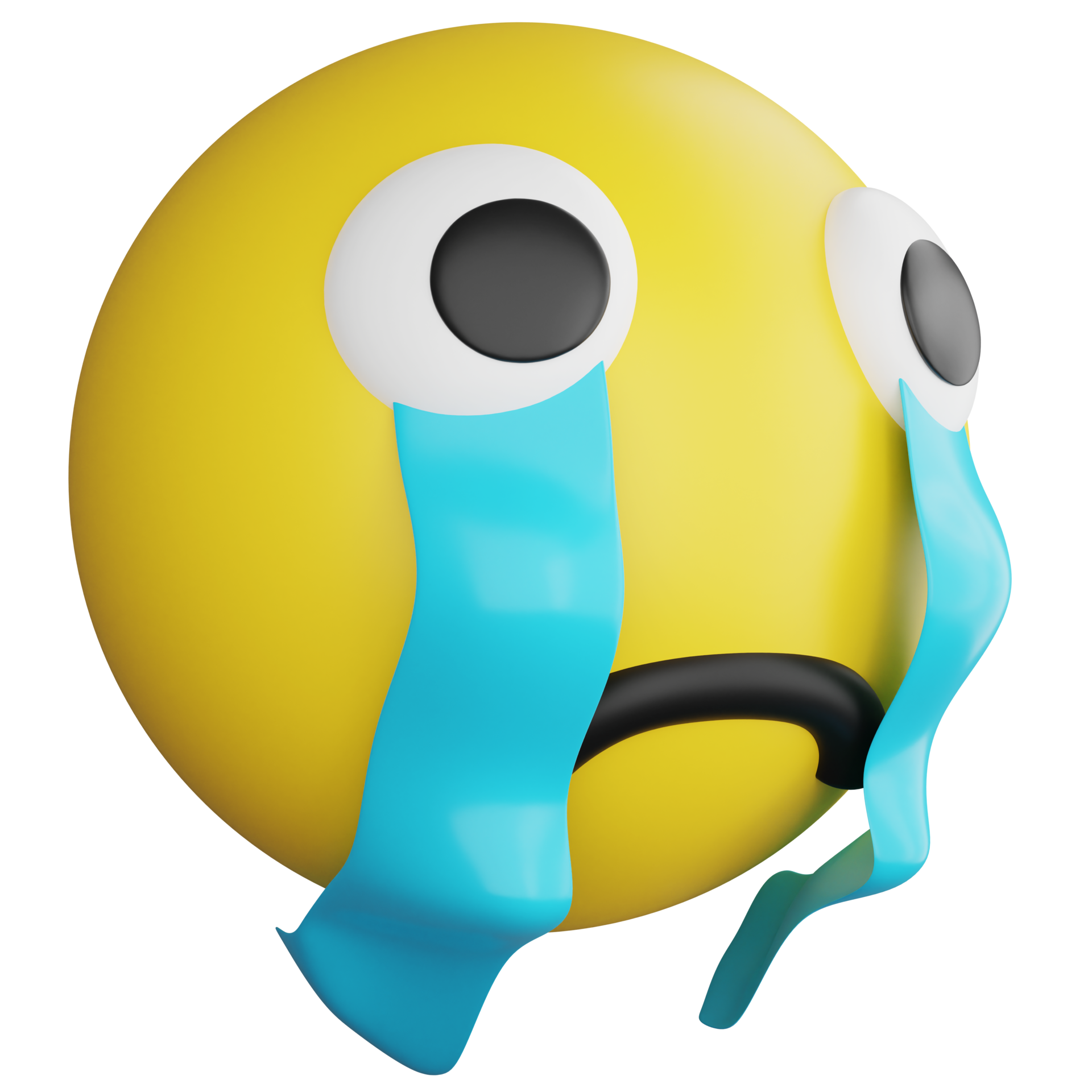 Cry emoji side view clipart flat design icon isolated on transparent background, 3D render emoji ...