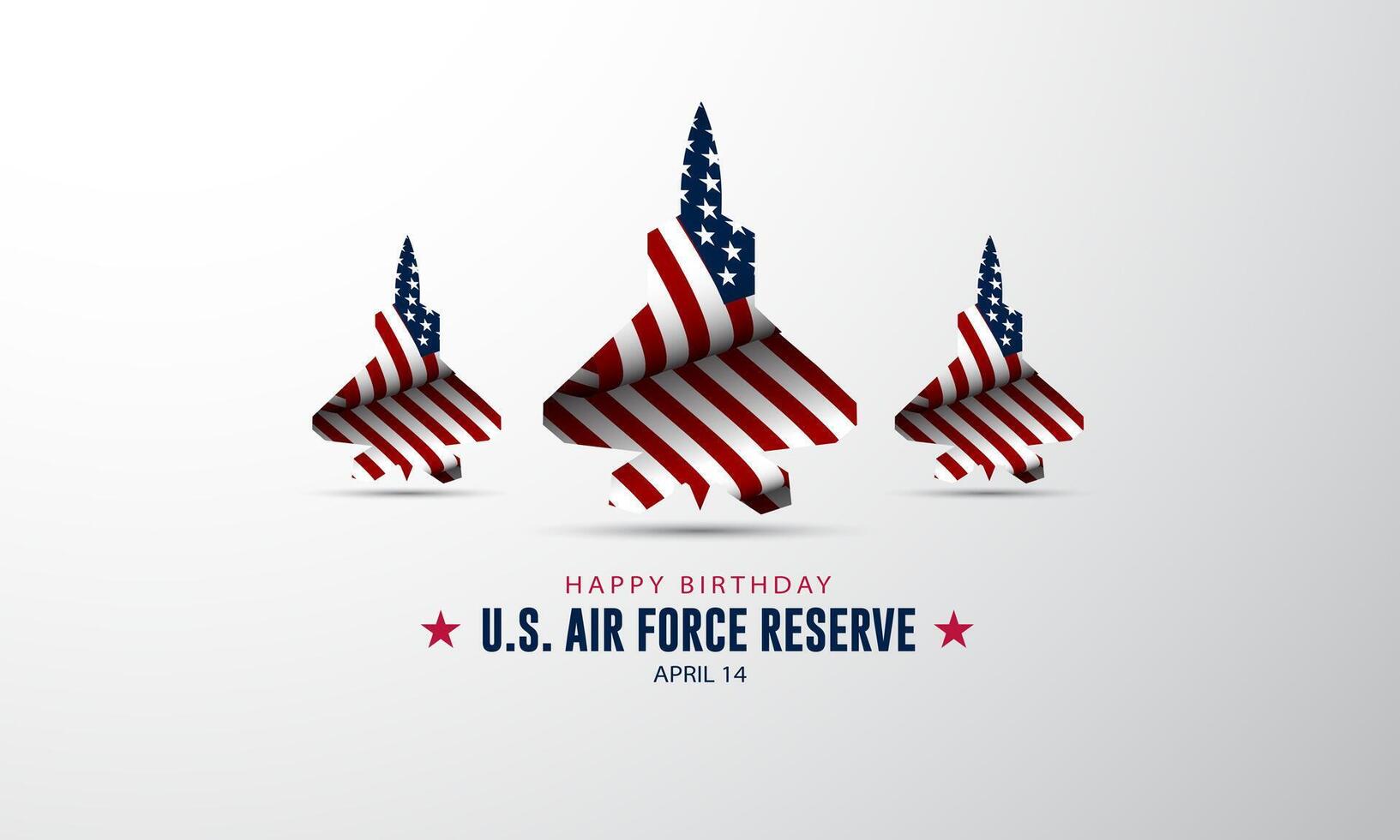 Happy Birthday Us Air Force Reserve April 14 Background Vector