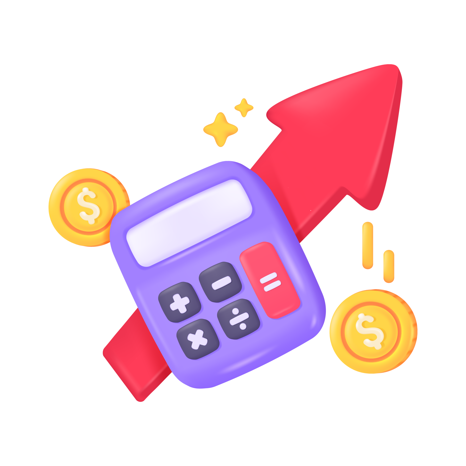 3D calculator. Purple calculator with buttons for counting values ... 3D calculator. Purple calculator with buttons for counting values ...