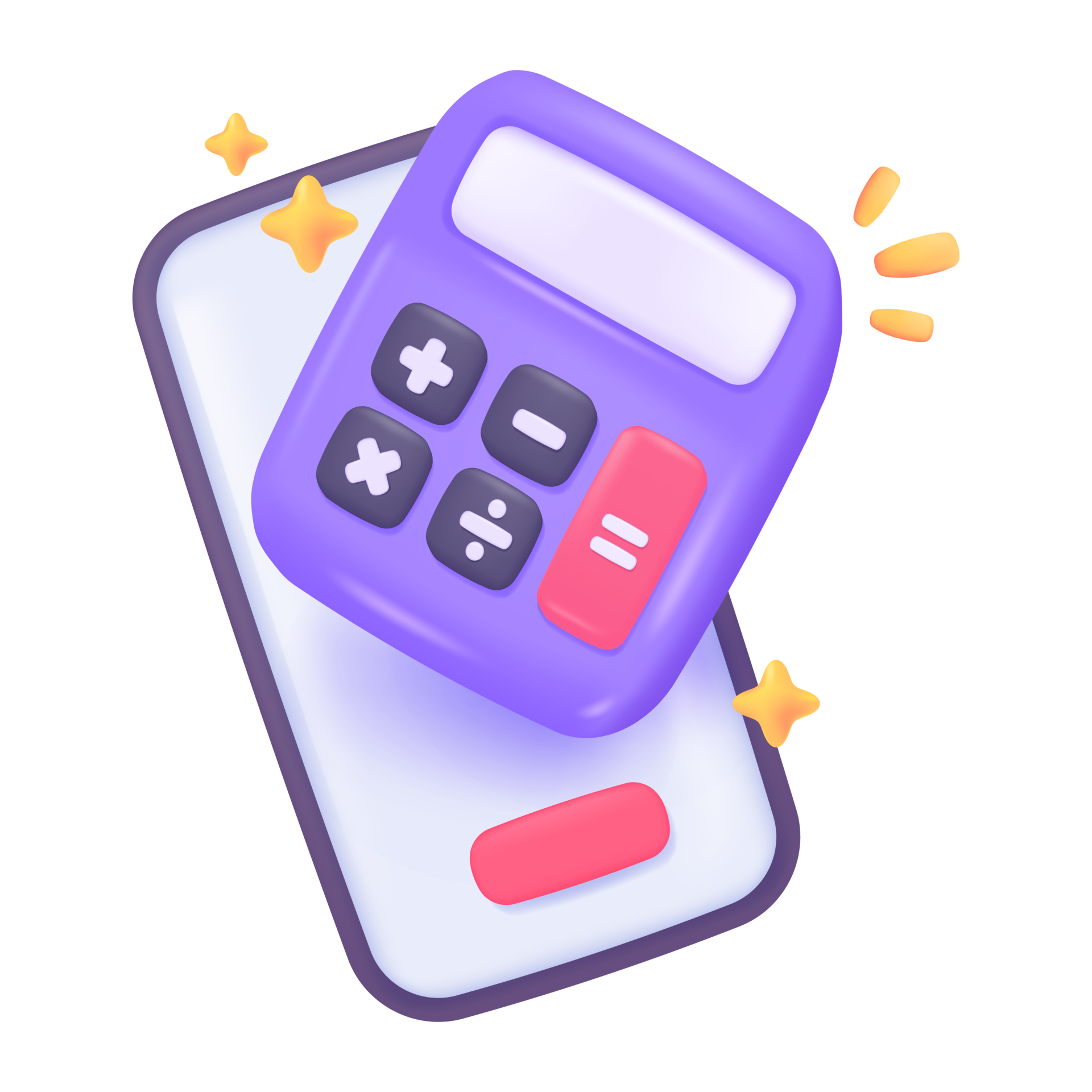 3D calculator. Purple calculator with buttons for counting values ... 3D calculator. Purple calculator with buttons for counting values ...