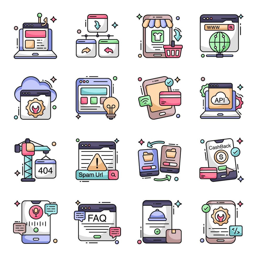 Pack of Mobile Data Flat Icons 37472791 Vector Art at Vecteezy