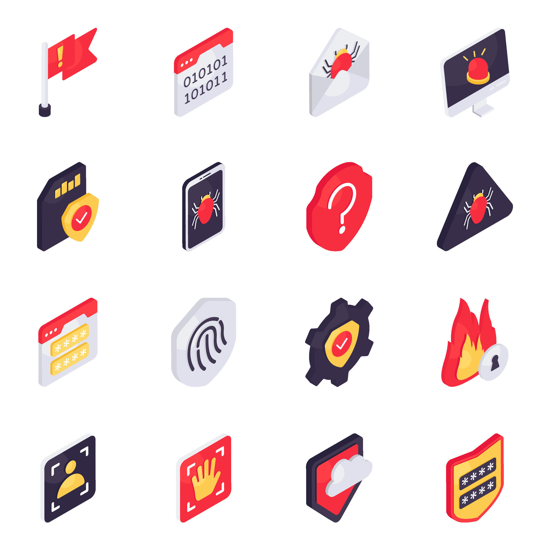 Set of Encryption Isometric Icons 37472807 Vector Art at Vecteezy