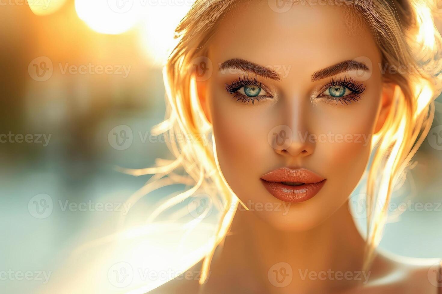 AI generated Close up portrait of a thoughtful beautiful woman. AI ...