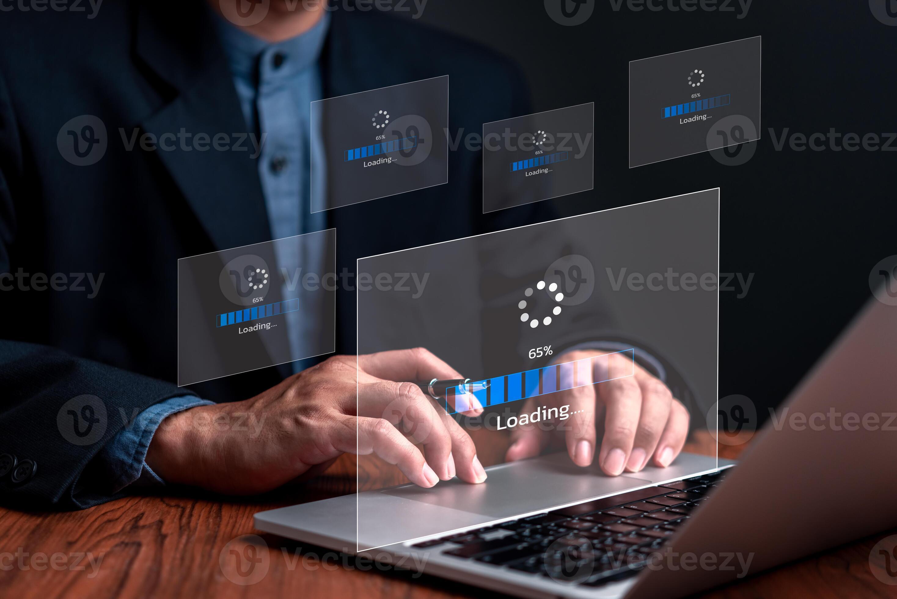loading progress bar internet online network process information ...