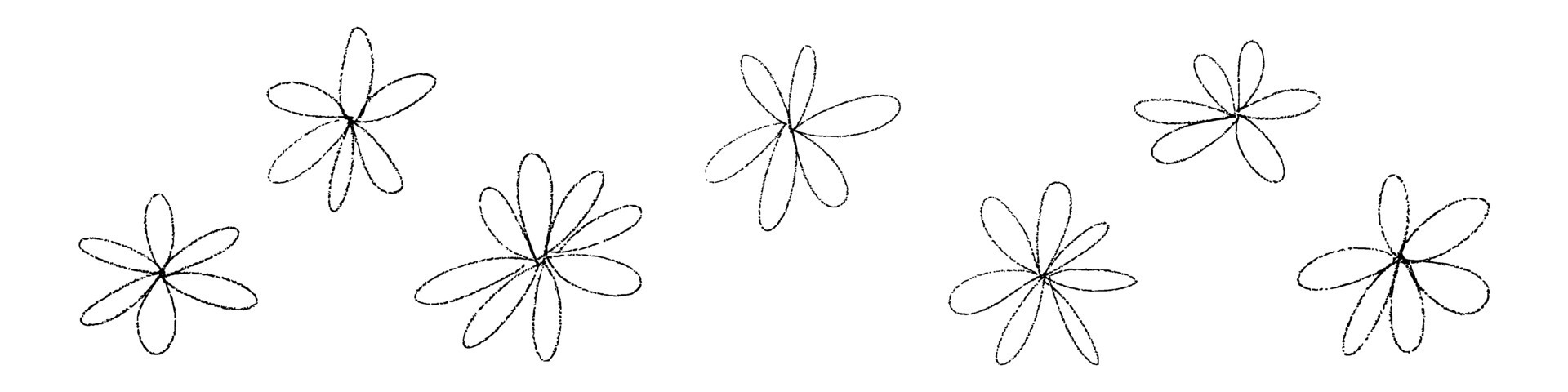 Hand drawn flower doodle, simple line pattern with abstract spring ...