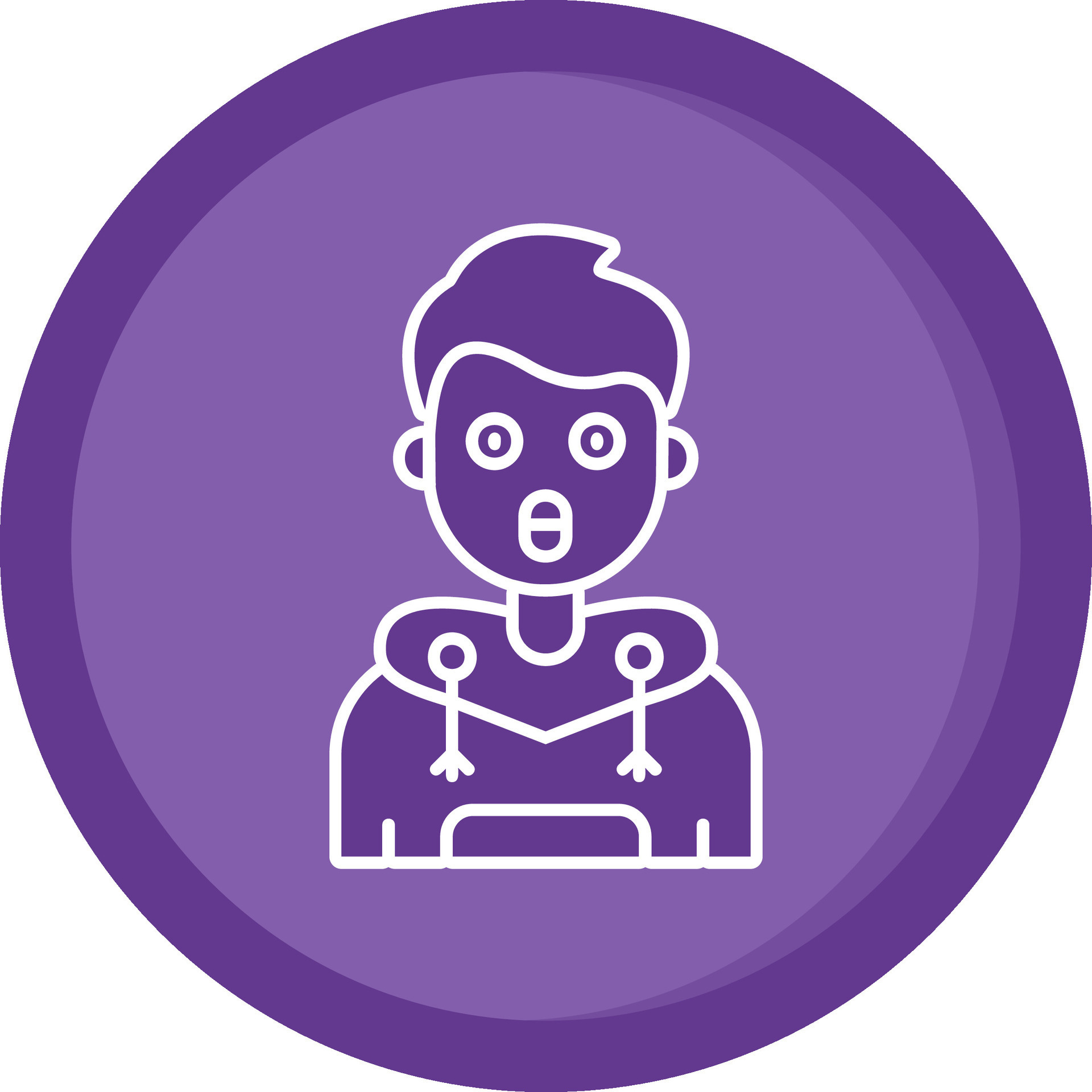 Surprised Solid Purple Circle Icon 37506708 Vector Art at Vecteezy