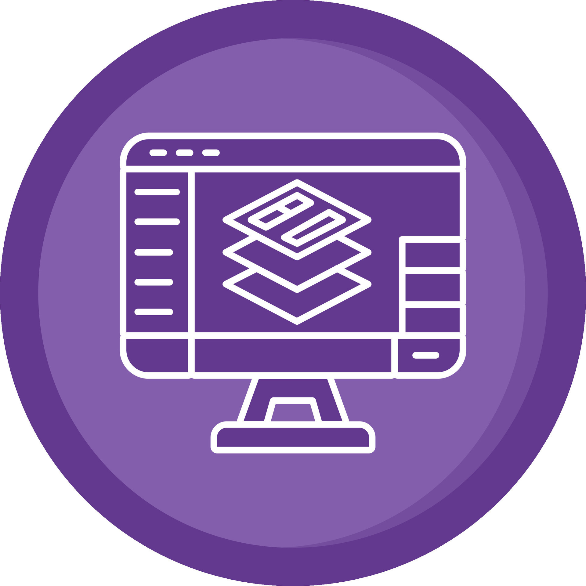 Layers Solid Purple Circle Icon 37507513 Vector Art at Vecteezy