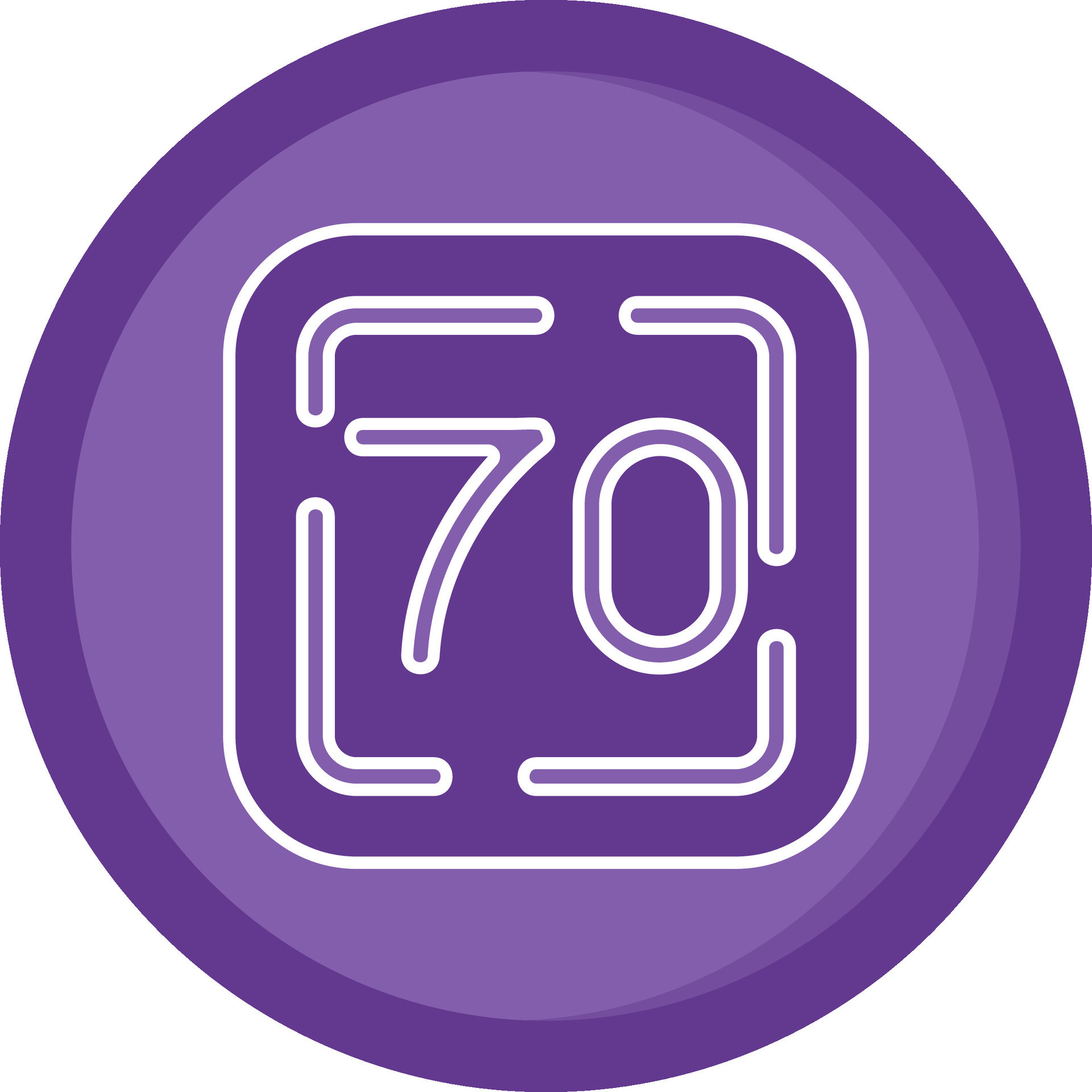 Seventy Solid Purple Circle Icon 37507827 Vector Art at Vecteezy