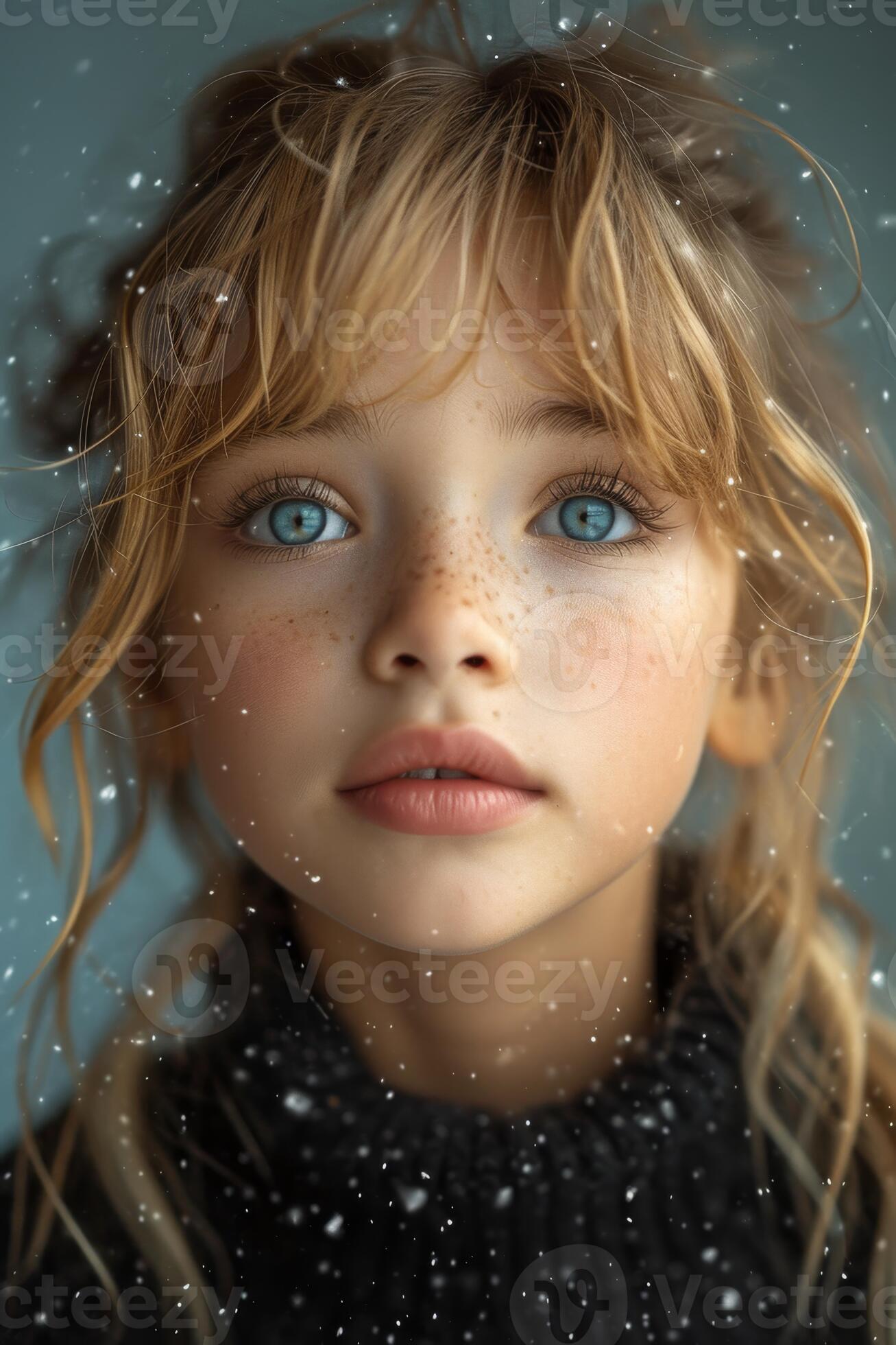 AI generated A close-up portrait of a little girl .She is a pretty ... AI generated A close-up portrait of a little girl .She is a pretty ...