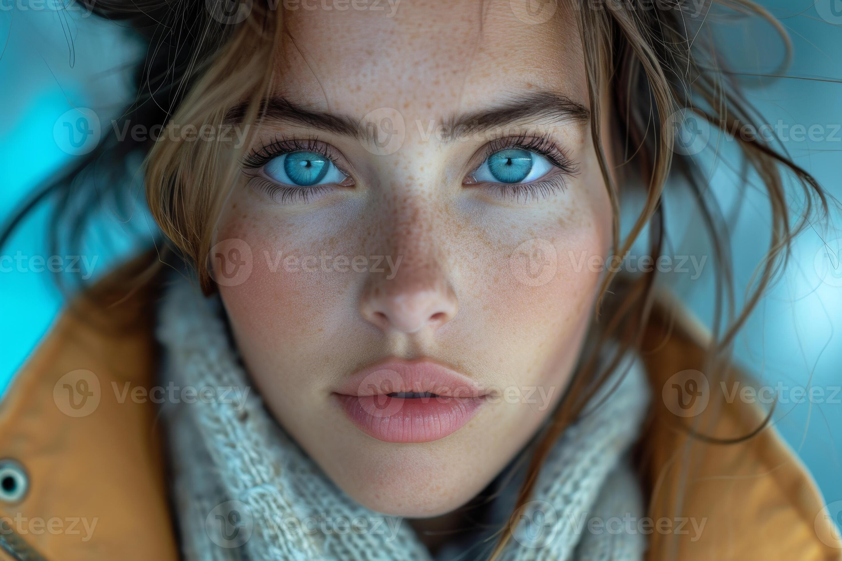 AI generated Close-up portrait of a young girl. She is a beautiful ...