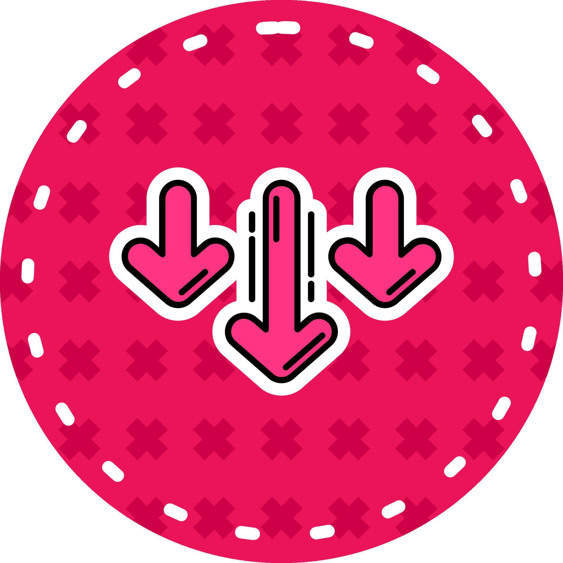 Decrease Line Filled Sticker Icon 37713709 Vector Art at Vecteezy