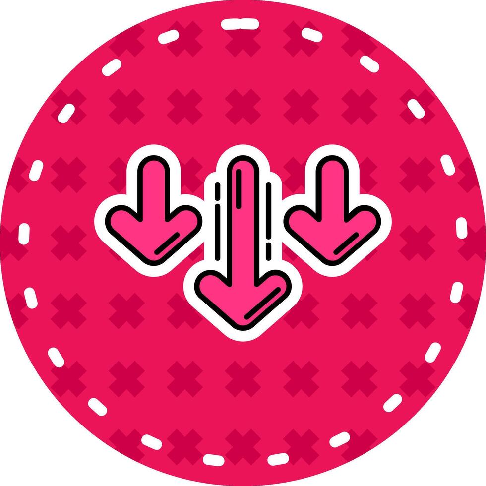 Decrease Line Filled Sticker Icon 37713709 Vector Art at Vecteezy