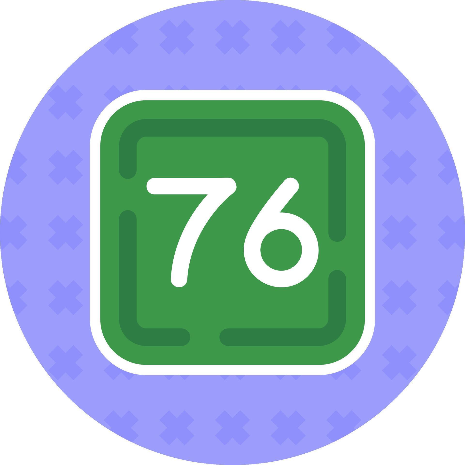Seventy Six Flat Sticker Icon 37729344 Vector Art At Vecteezy