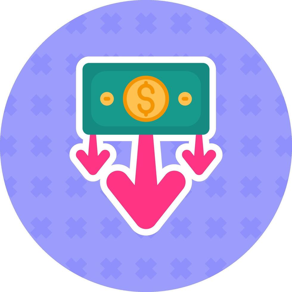 Decrease Flat Sticker Icon 37731394 Vector Art at Vecteezy