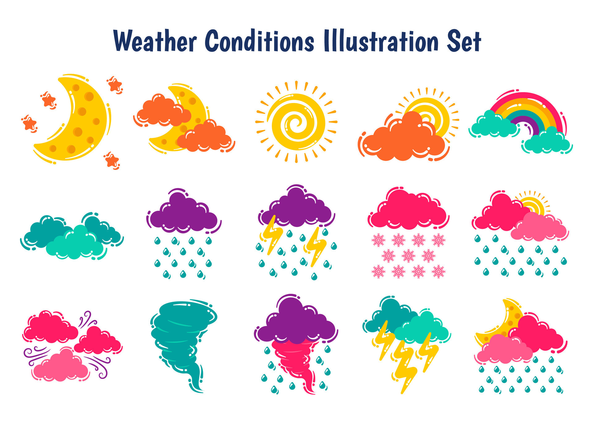 Set of Weather Conditions Illustration 37735221 Vector Art at Vecteezy Set of Weather Conditions Illustration 37735221 Vector Art at Vecteezy