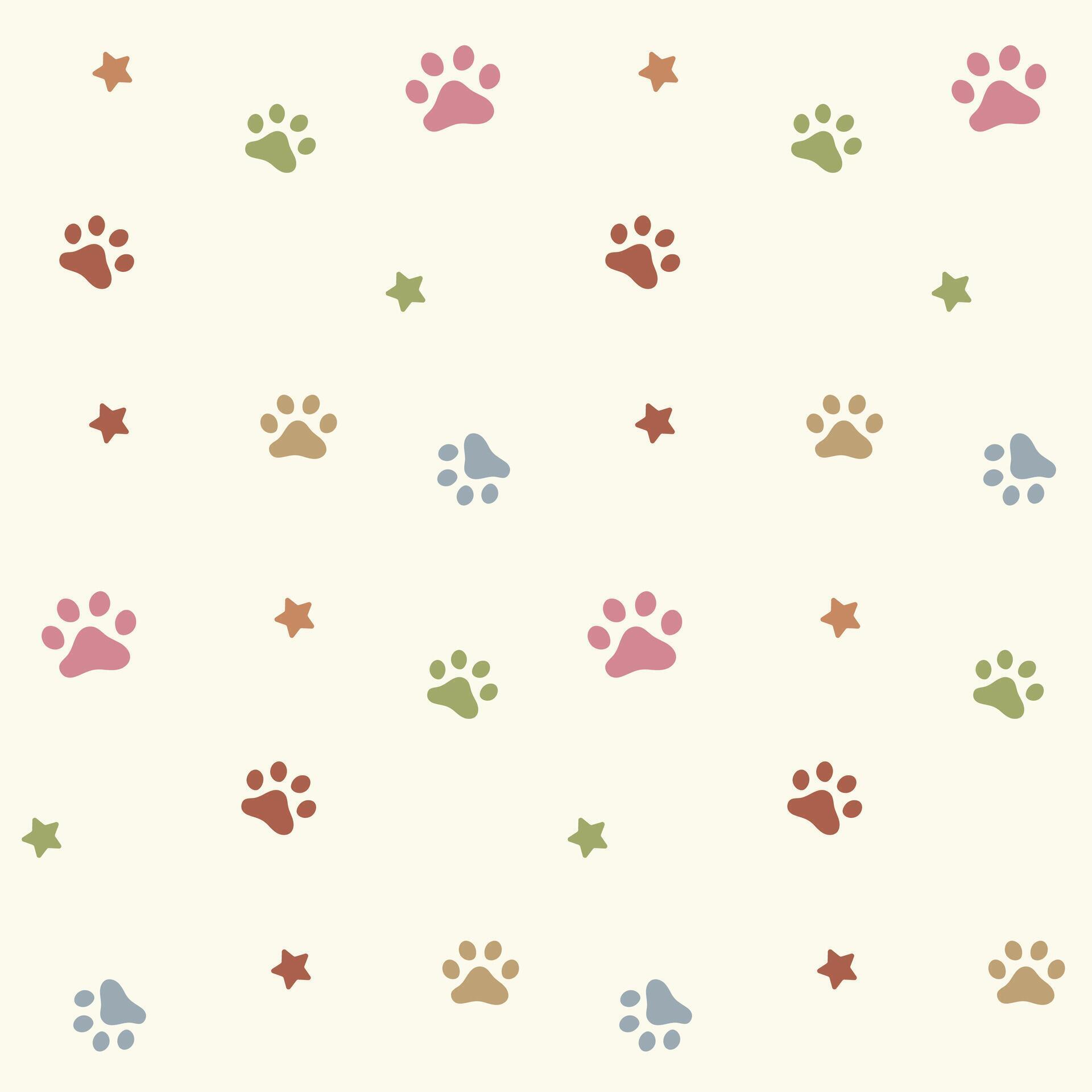 Cat Paw Hand Drawn Print Pattern seamless Vector . Texture printable ...