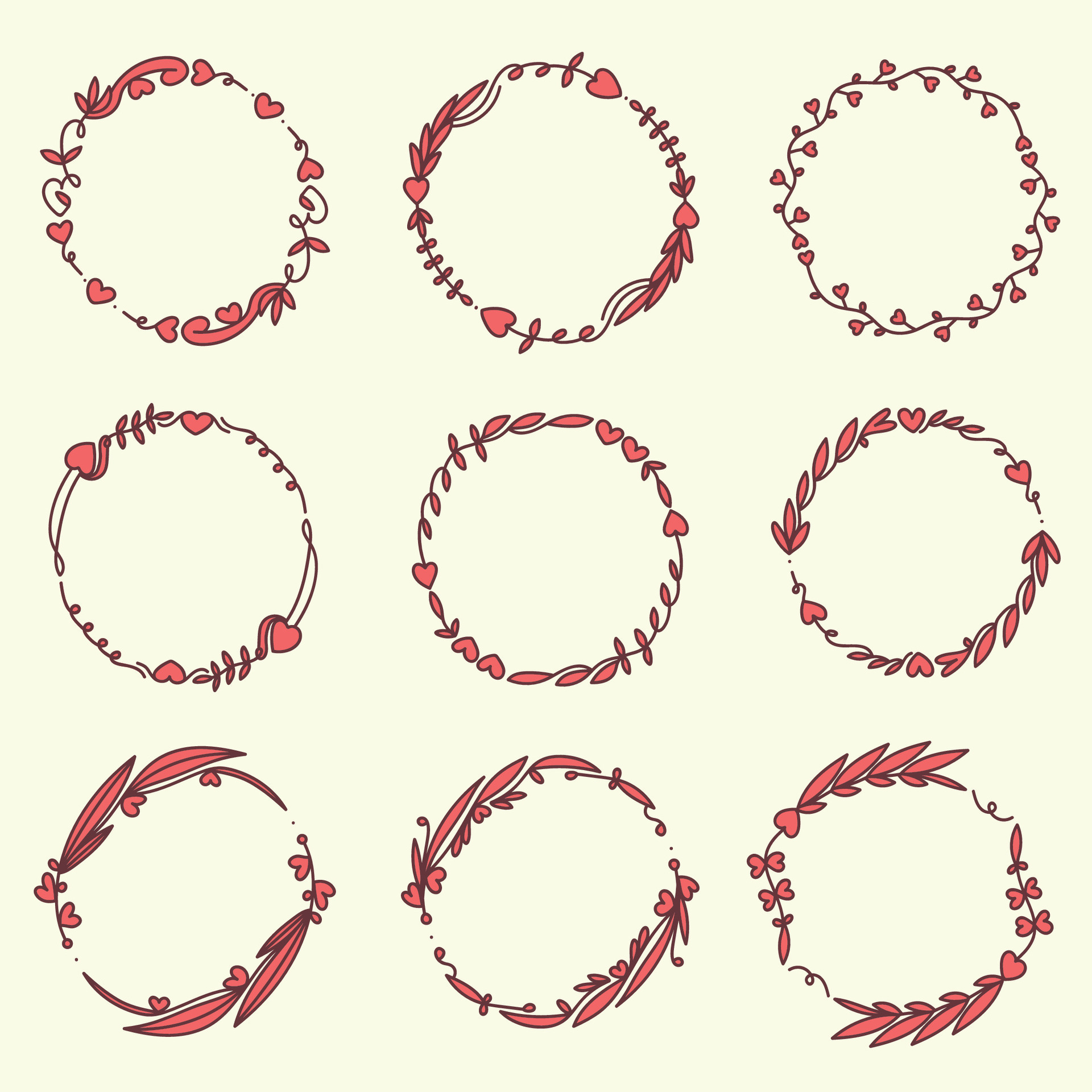 Circle border natural decoration valentine vector illustration 37740963 ...