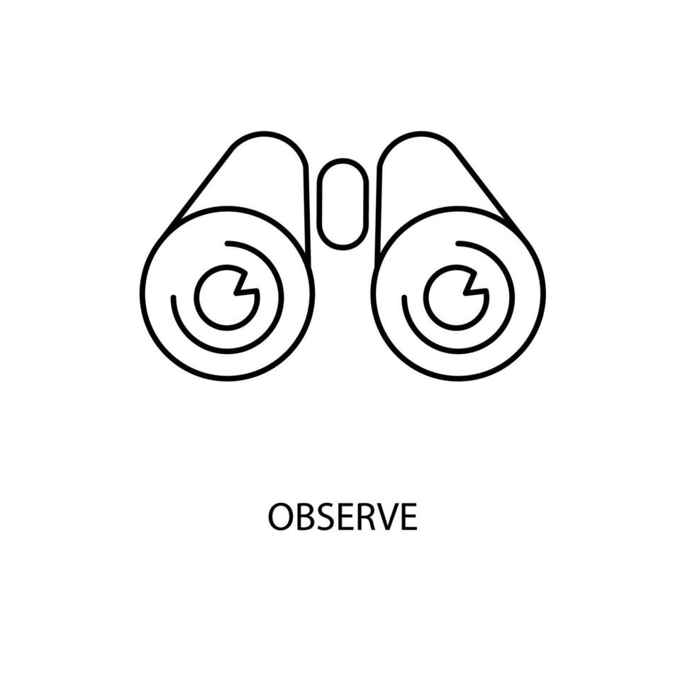 observe concept line icon. Simple element illustration. observe concept outline symbol design ...