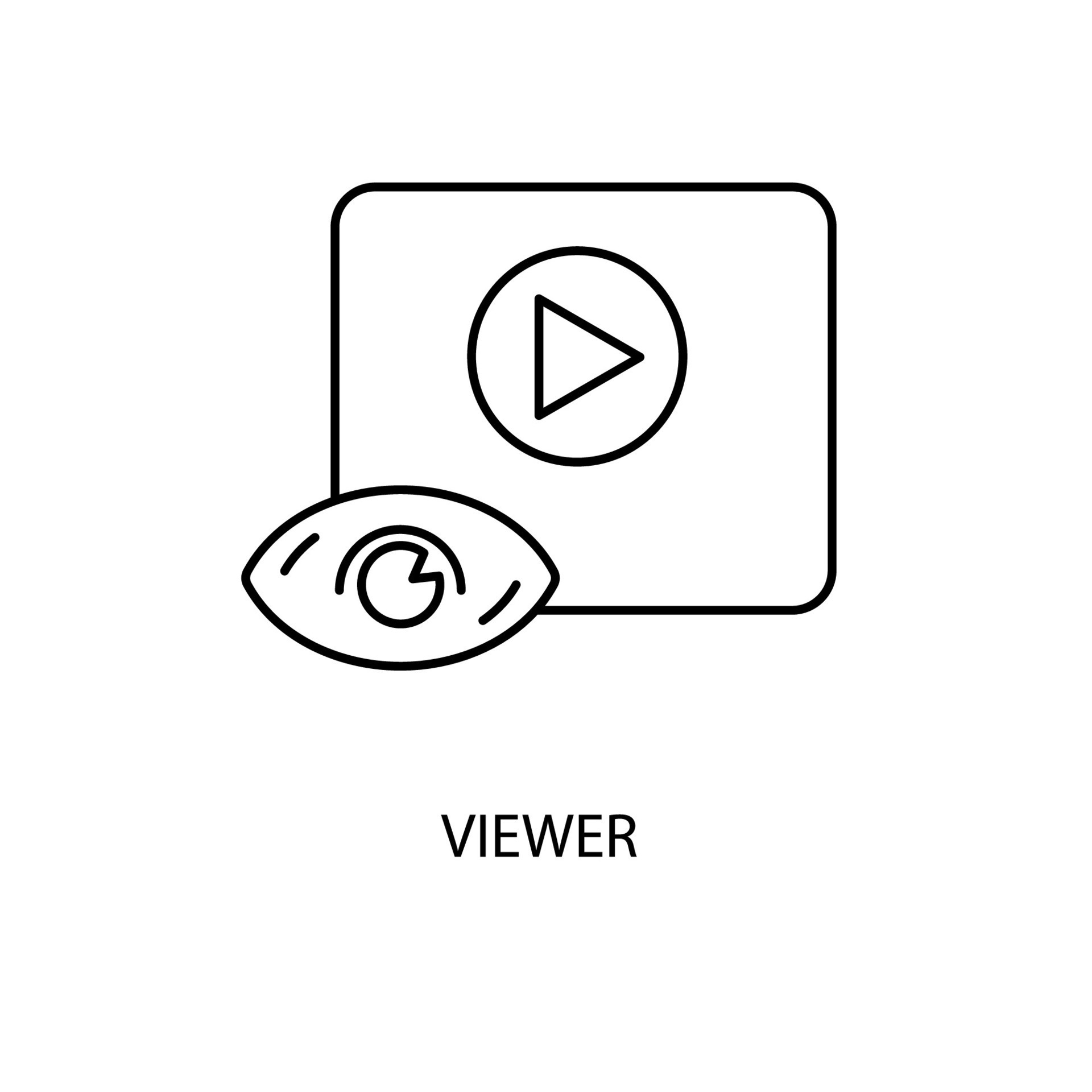 viewer concept line icon. Simple element illustration. viewer concept outline symbol design ...