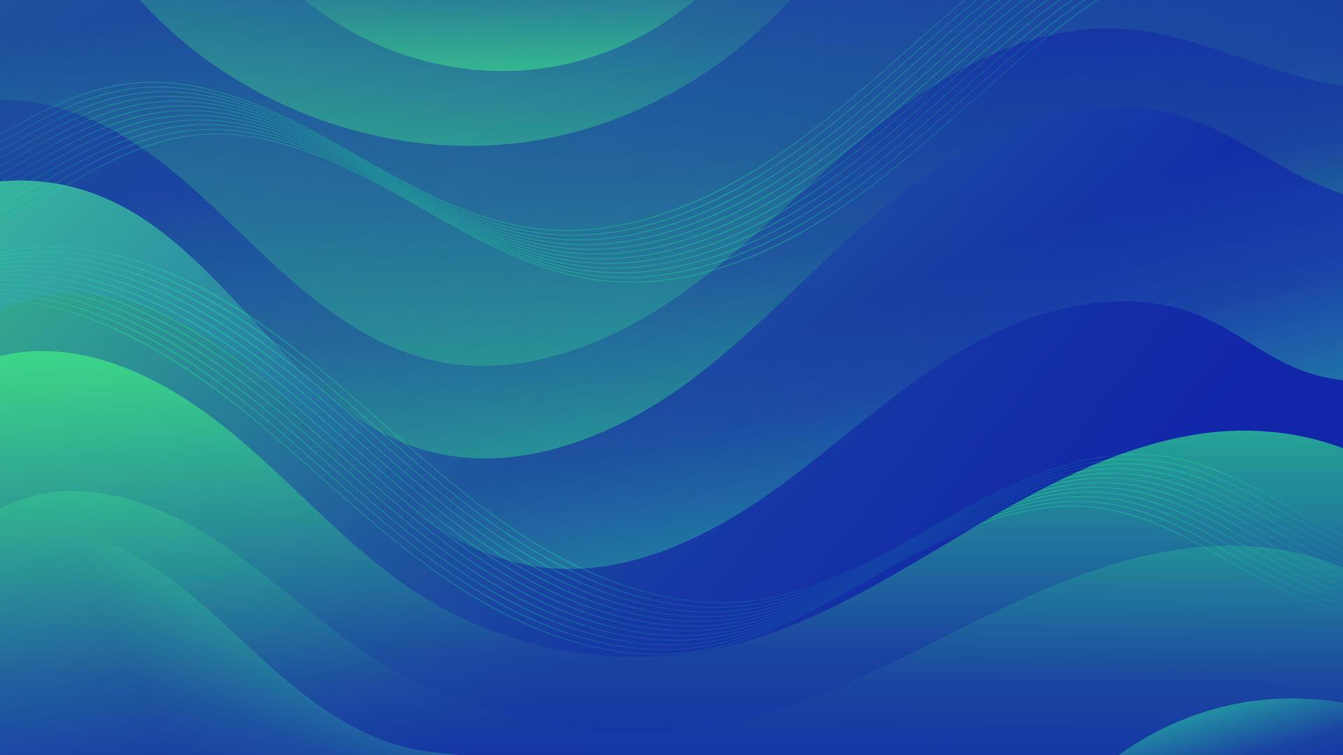 Abstract Green And Blue Background With Wavy Shapes Flowing And Curvy Shapes This Asset Is