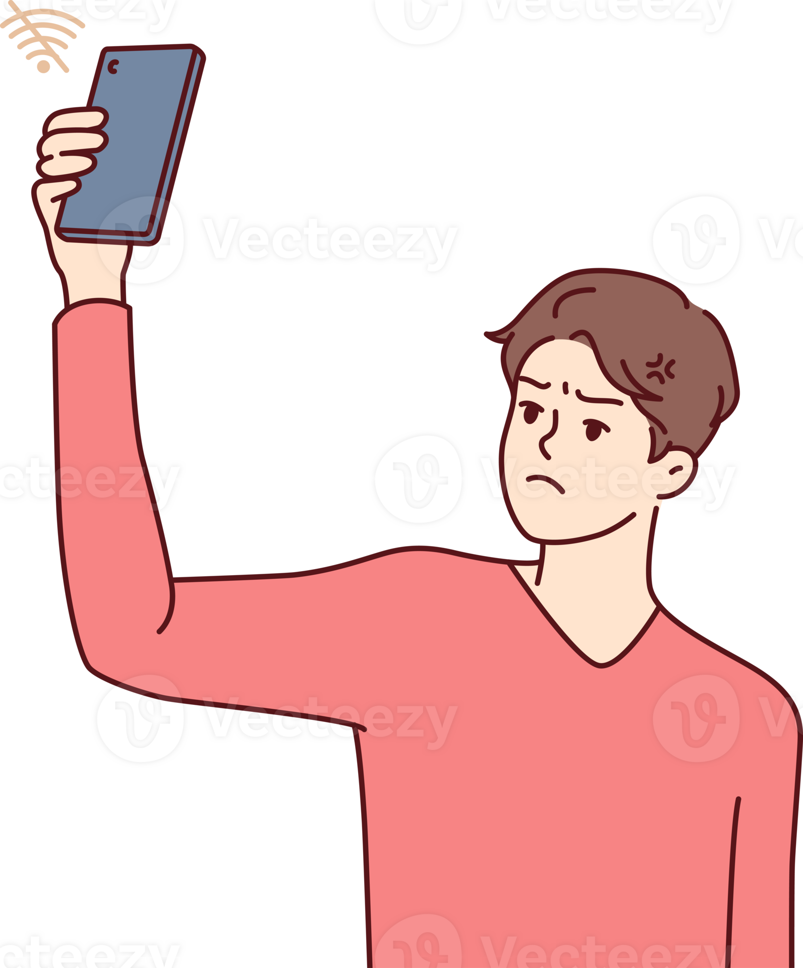 Bad Wifi Connection Causes Sadness In Man Who Lifts Mobile Phone Up