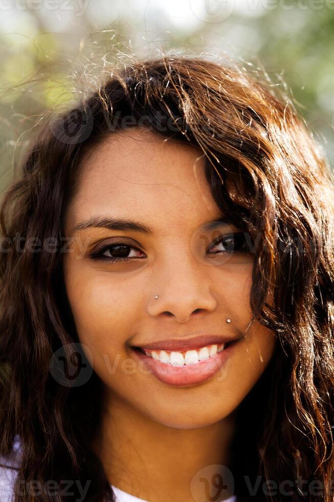 Young Teen Latina Woman Smiling Outdoor Portrait 37747238 Stock Photo at Vecteezy