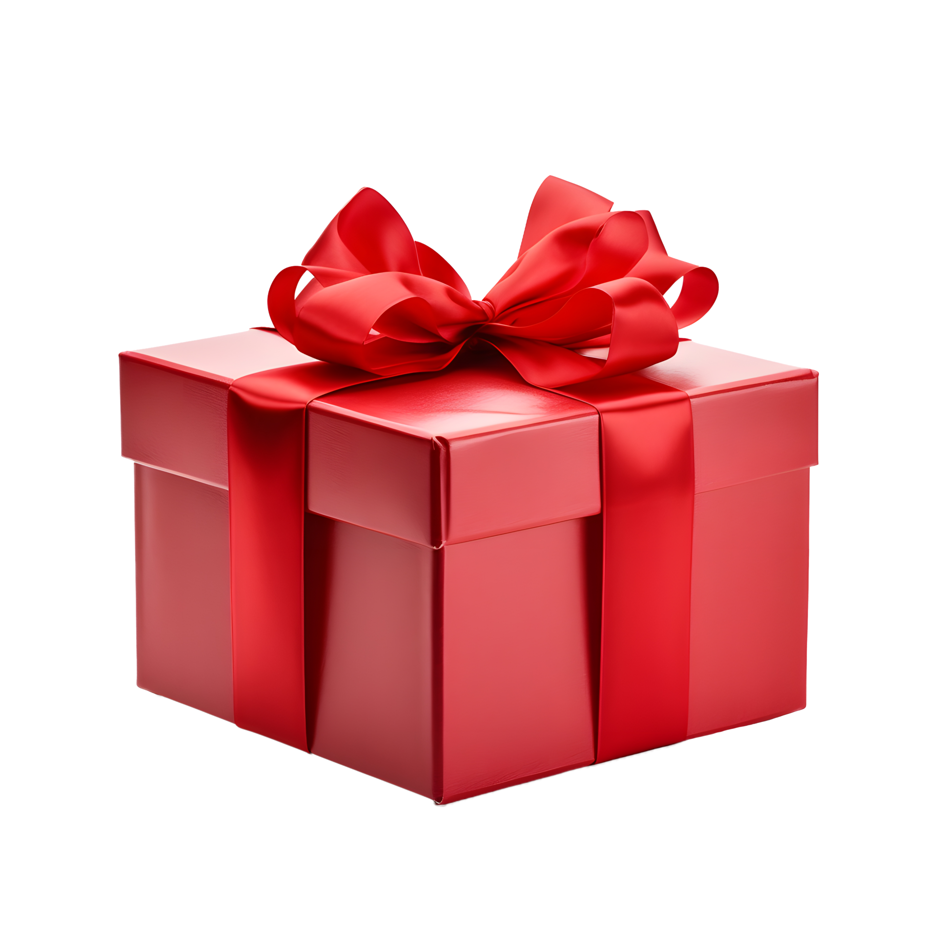 AI generated Red gift box with bow and ribbon without background 37752576 PNG
