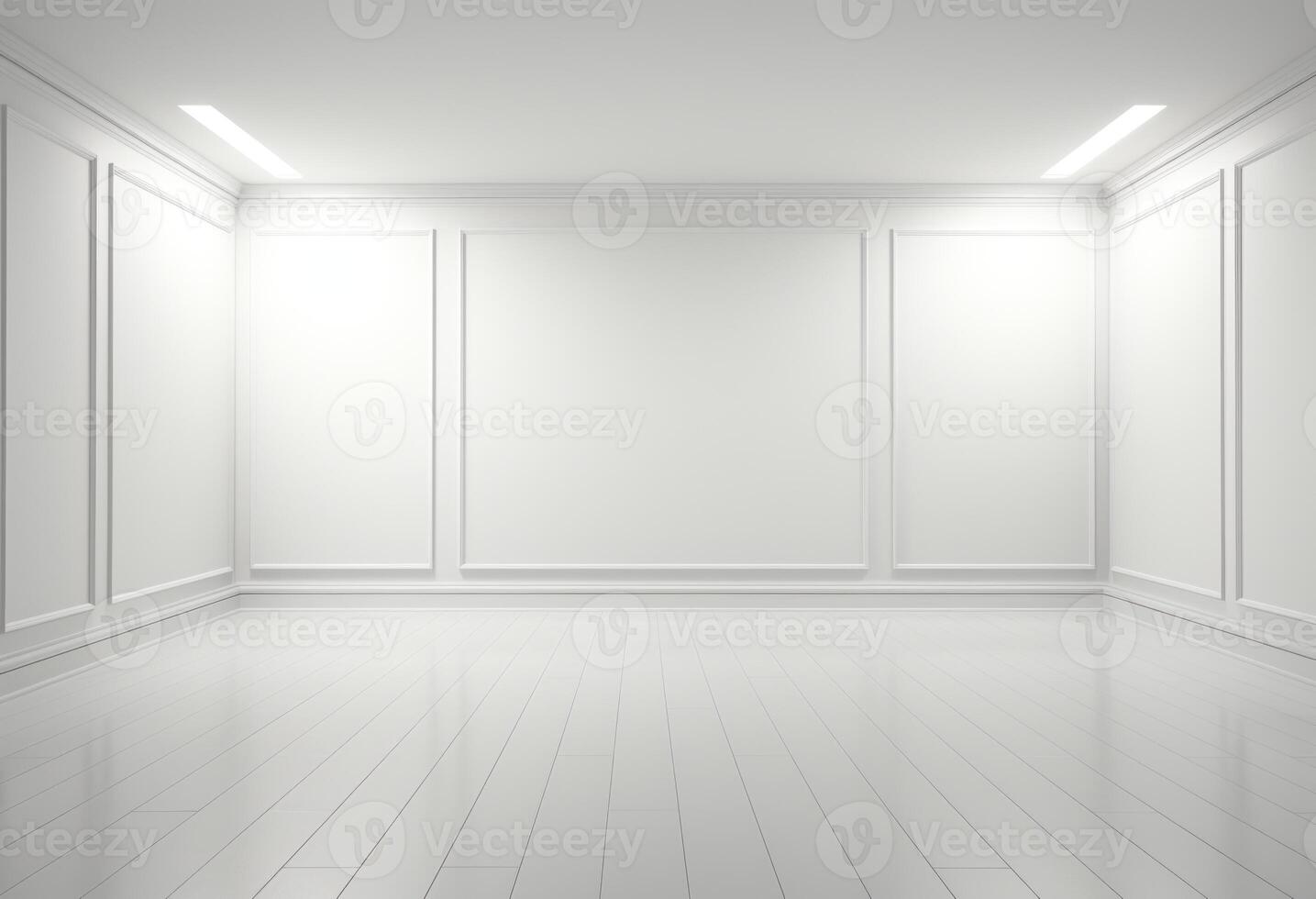 AI generated Simple empty white room with no furniture or decoration ...