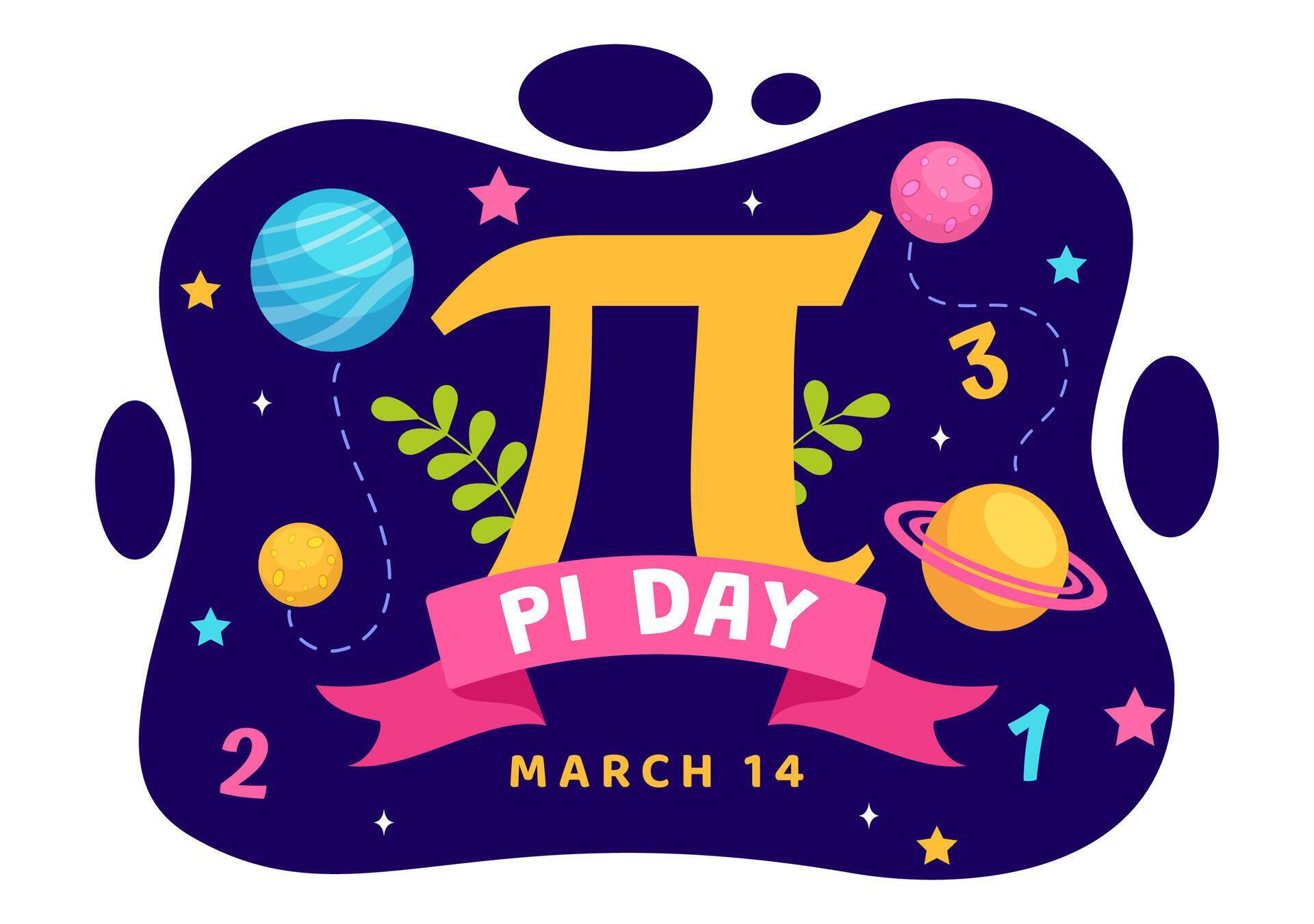Happy Pi Day Vector Illustration with on 14v March Mathematical Constants, Greek Letters or ...