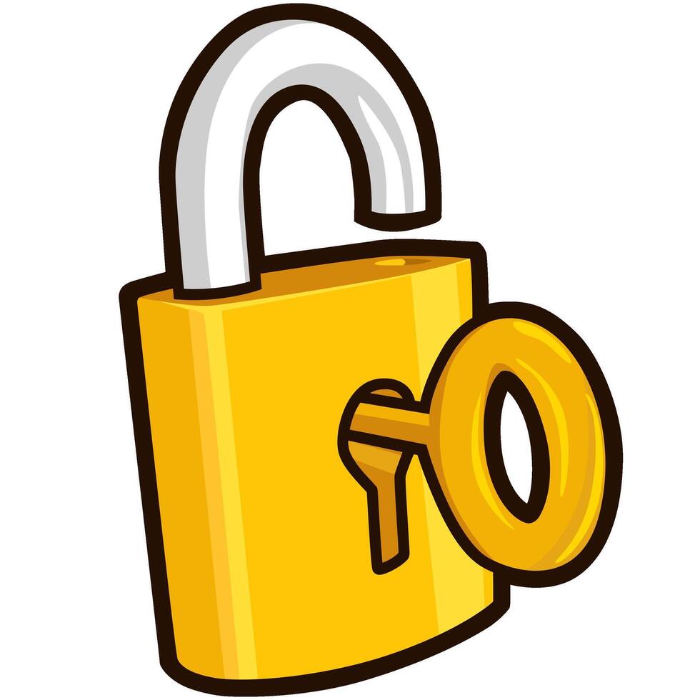 Lock and Key Cartoon Emote 37763276 Vector Art at Vecteezy