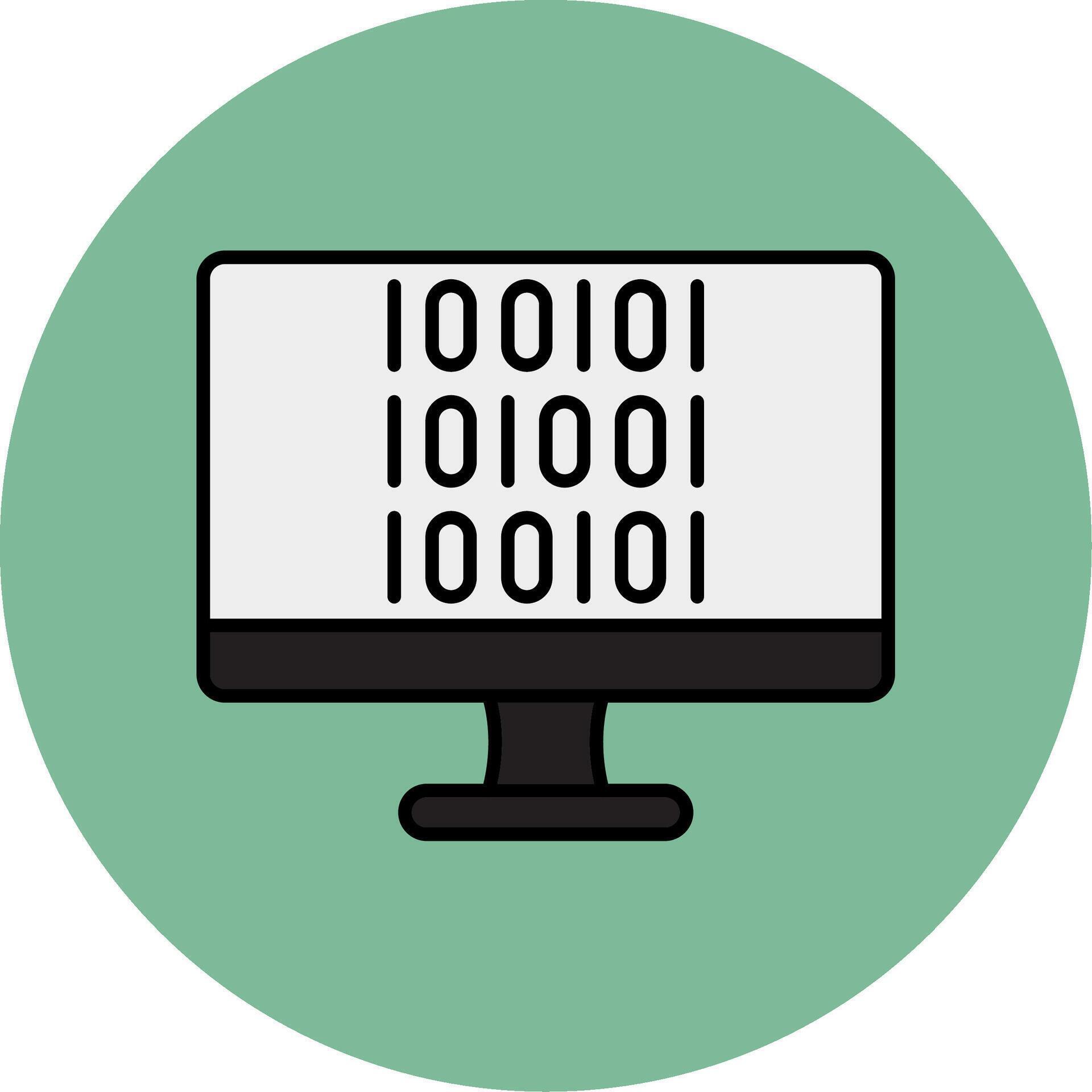 Binary Code Line Filled multicolour Circle Icon 37774605 Vector Art at ...